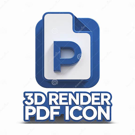 PDF File Document File Type Icon Files Format and Document Concept 3d Render Illustration Stock ...