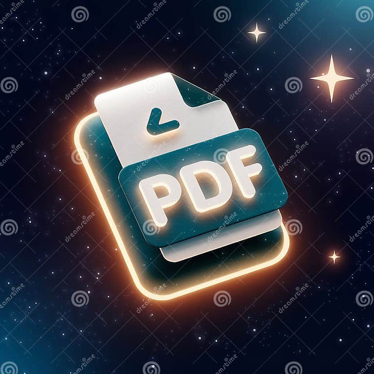 PDF File Document File Type Icon Files Format and Document Concept 3d Render Illustration Stock ...