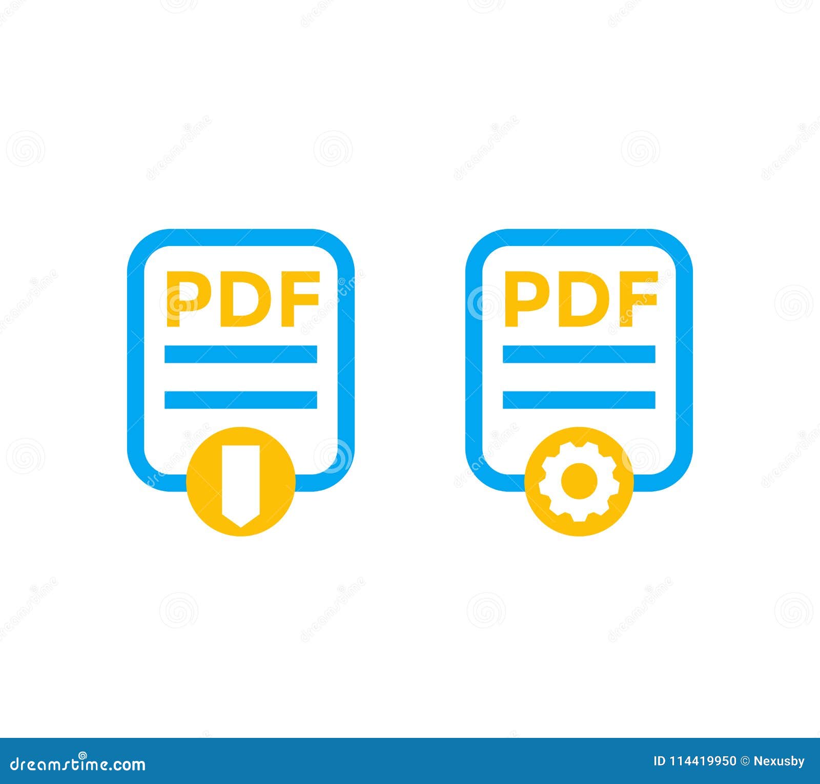 PDF File Icons Isolated on White Stock Vector - Illustration of icon ...
