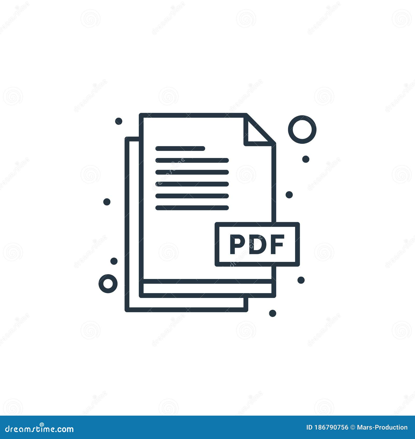 Pdf File Vector Icon. Pdf File Editable Stroke. Pdf File Linear Symbol ...