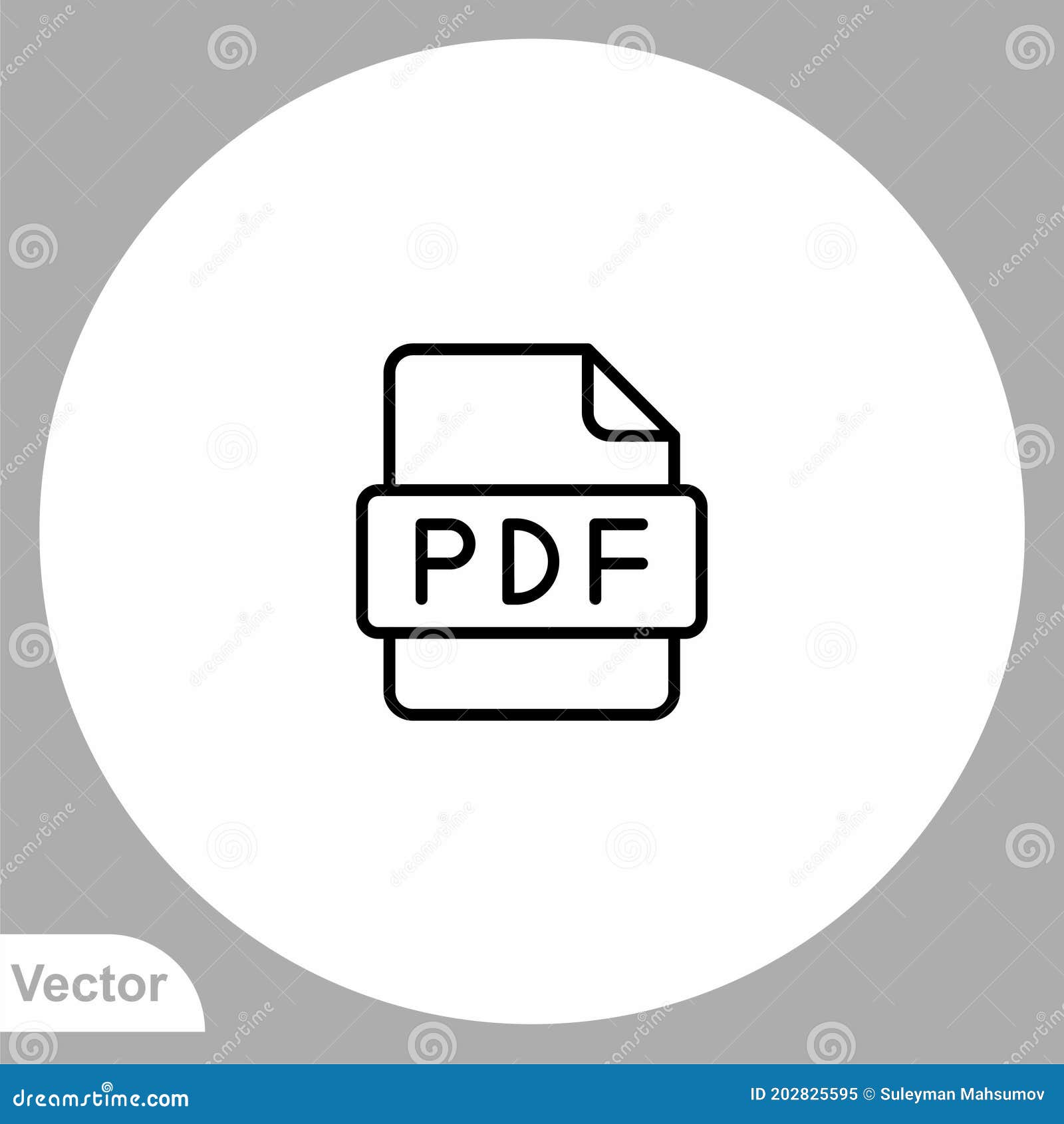 Pdf File Vector Icon Sign Symbol Stock Vector - Illustration of ...