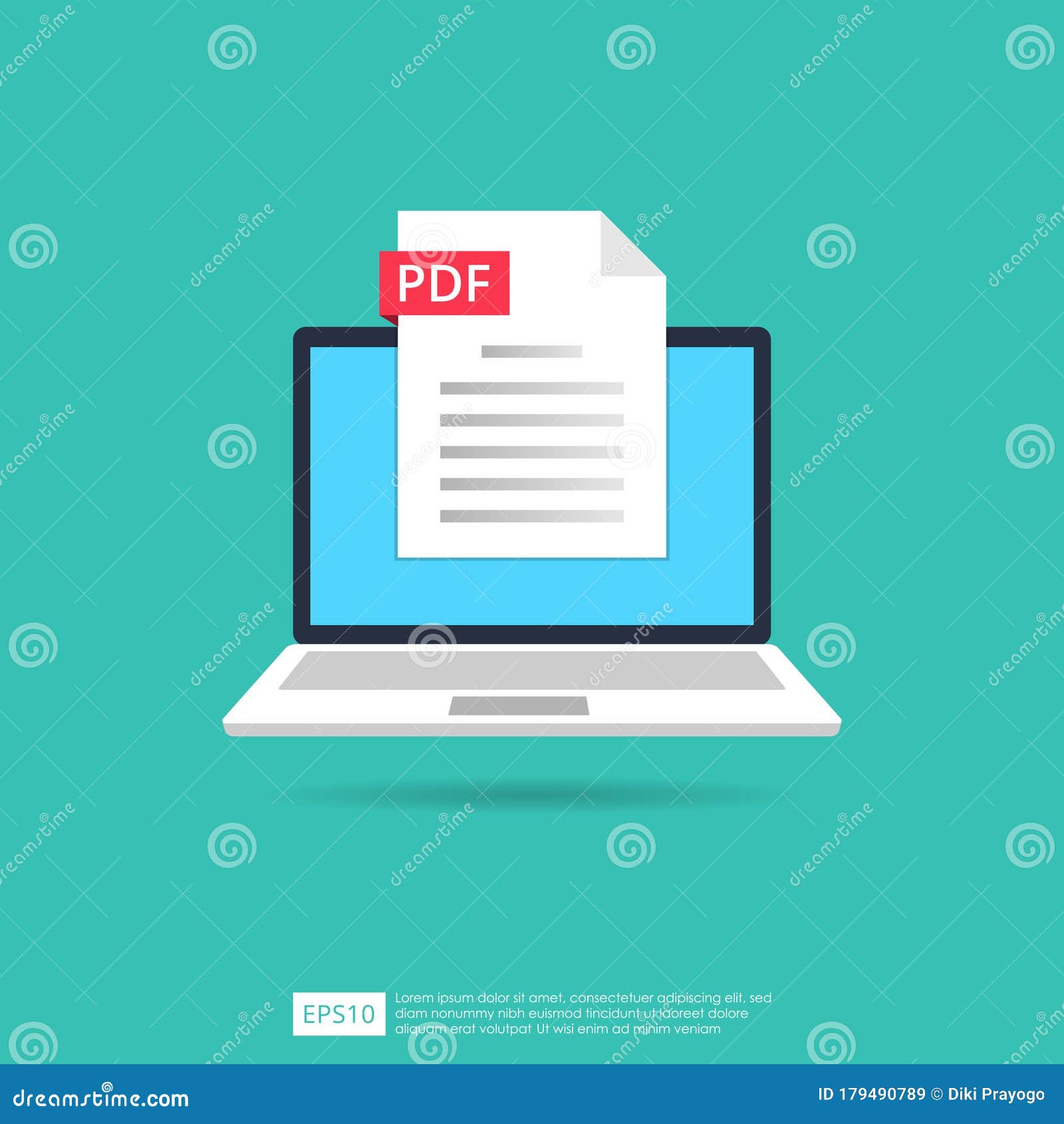 PDF Files Icon on Laptop Screen Concept. Format Extension of Document ...