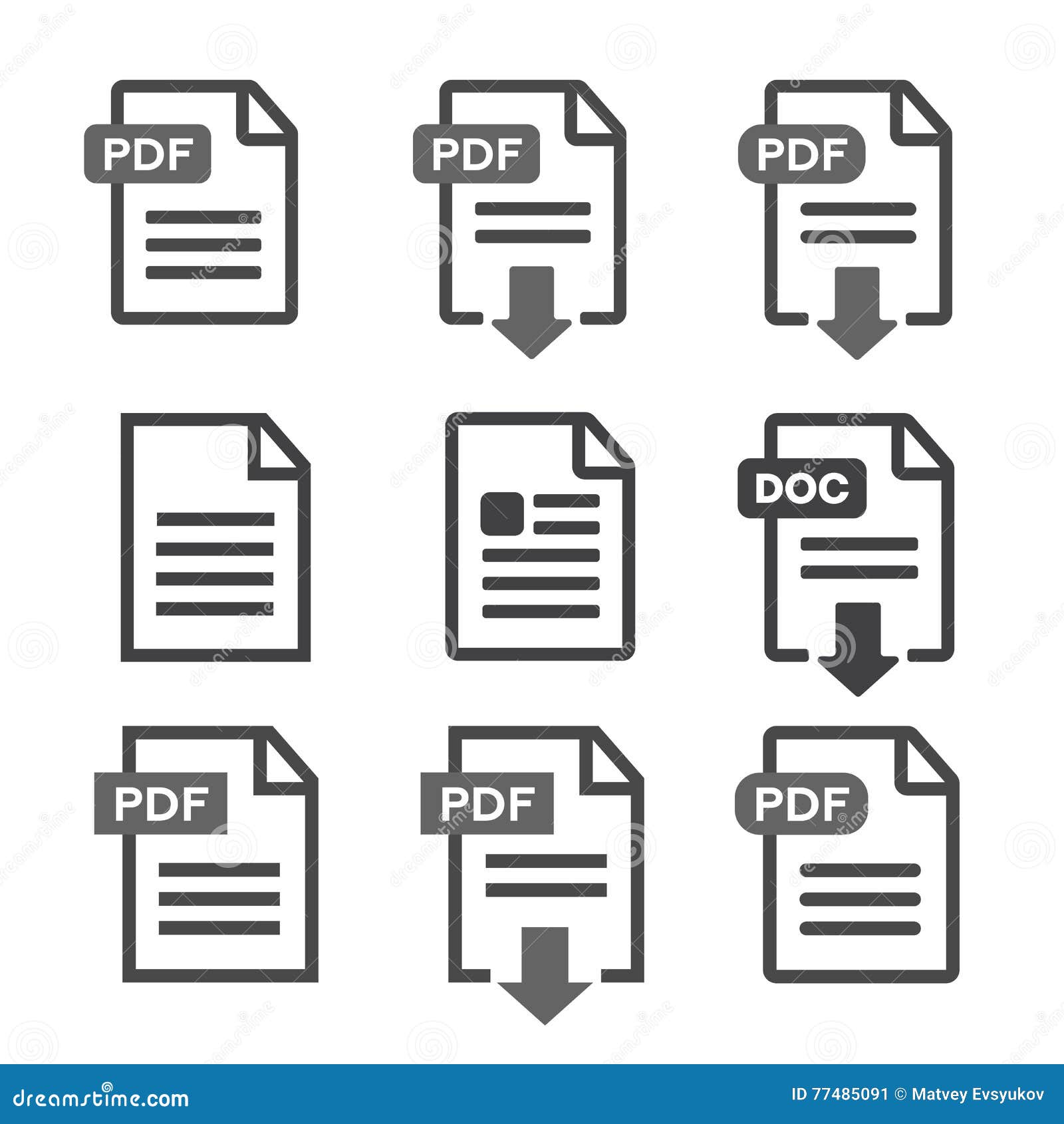 PDF-het Pictogram Van De Dossierdownload Documenttekst, Symboolweb ...