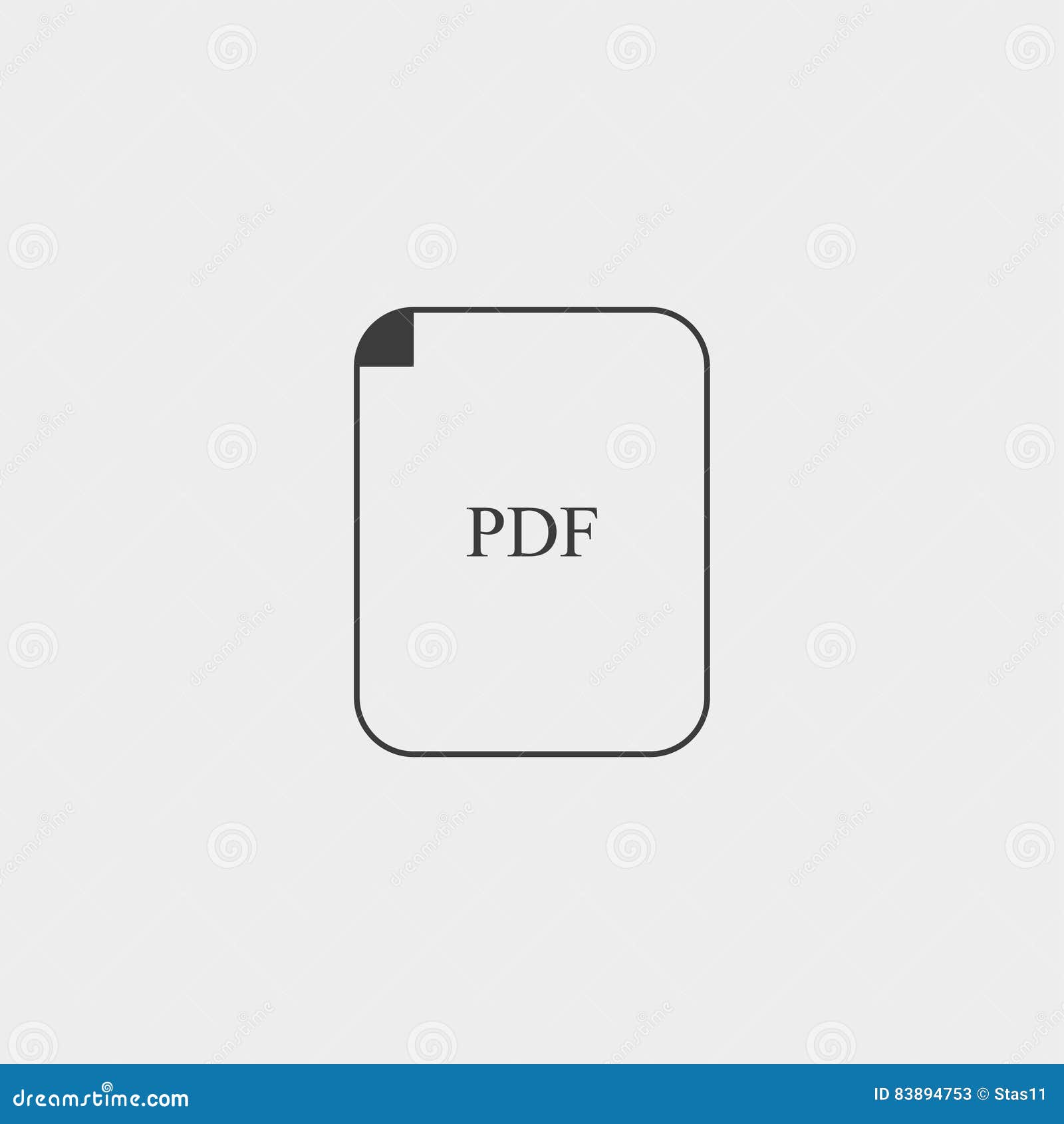 PDF Icon in Black Color. Vector Illustration Eps10 Stock Vector ...