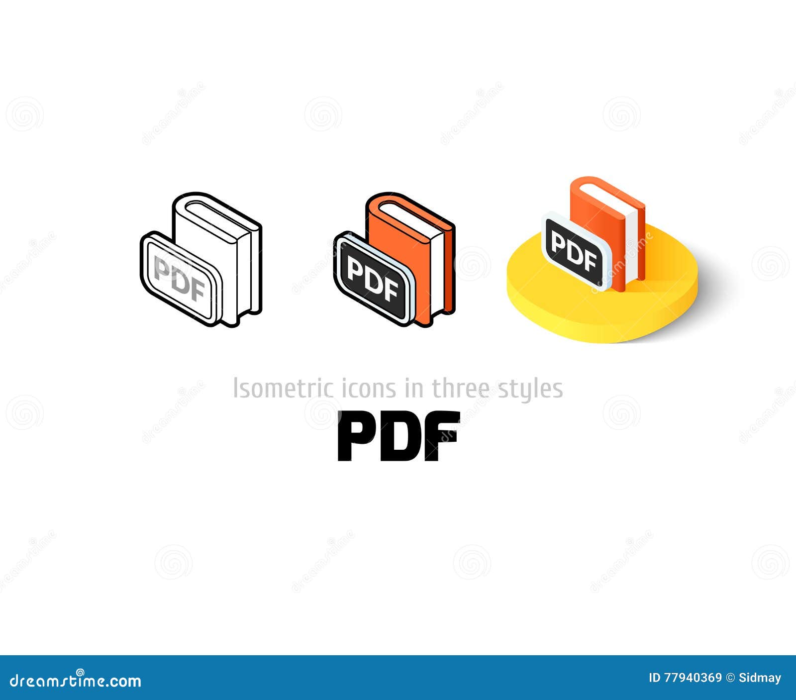 PDF Icon in Different Style Stock Vector - Illustration of line ...