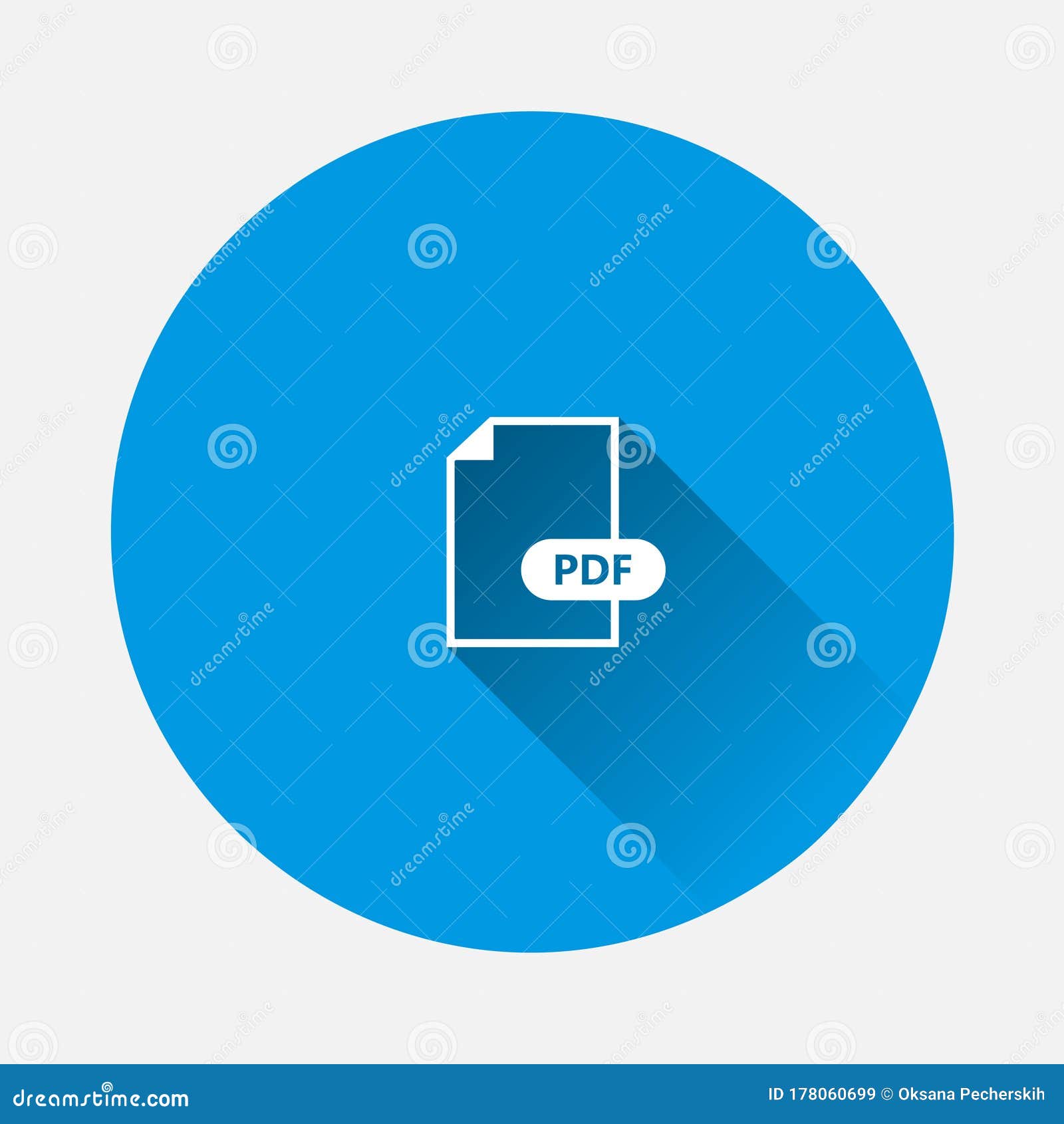 PDF Icon. Downloads Pdf Document. Vector Colored Icon on Blue ...