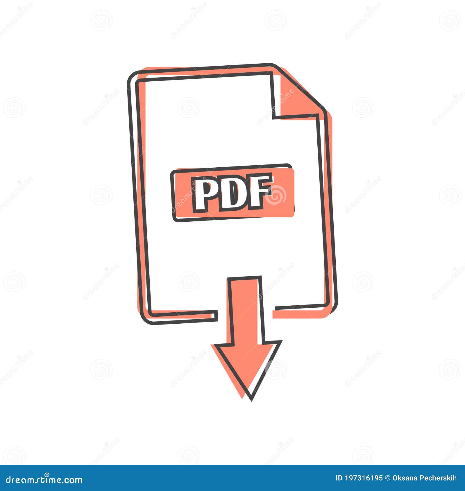 PDF Icon. Downloads Pdf Document Stock Vector - Illustration of ...