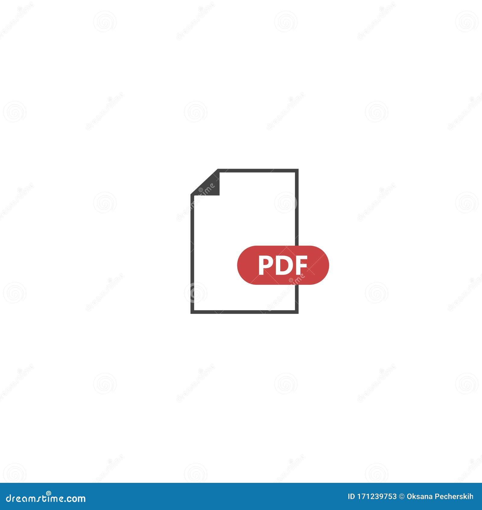 PDF Icon. Downloads Pdf Document. Vector Colored Icon on White Isolated ...