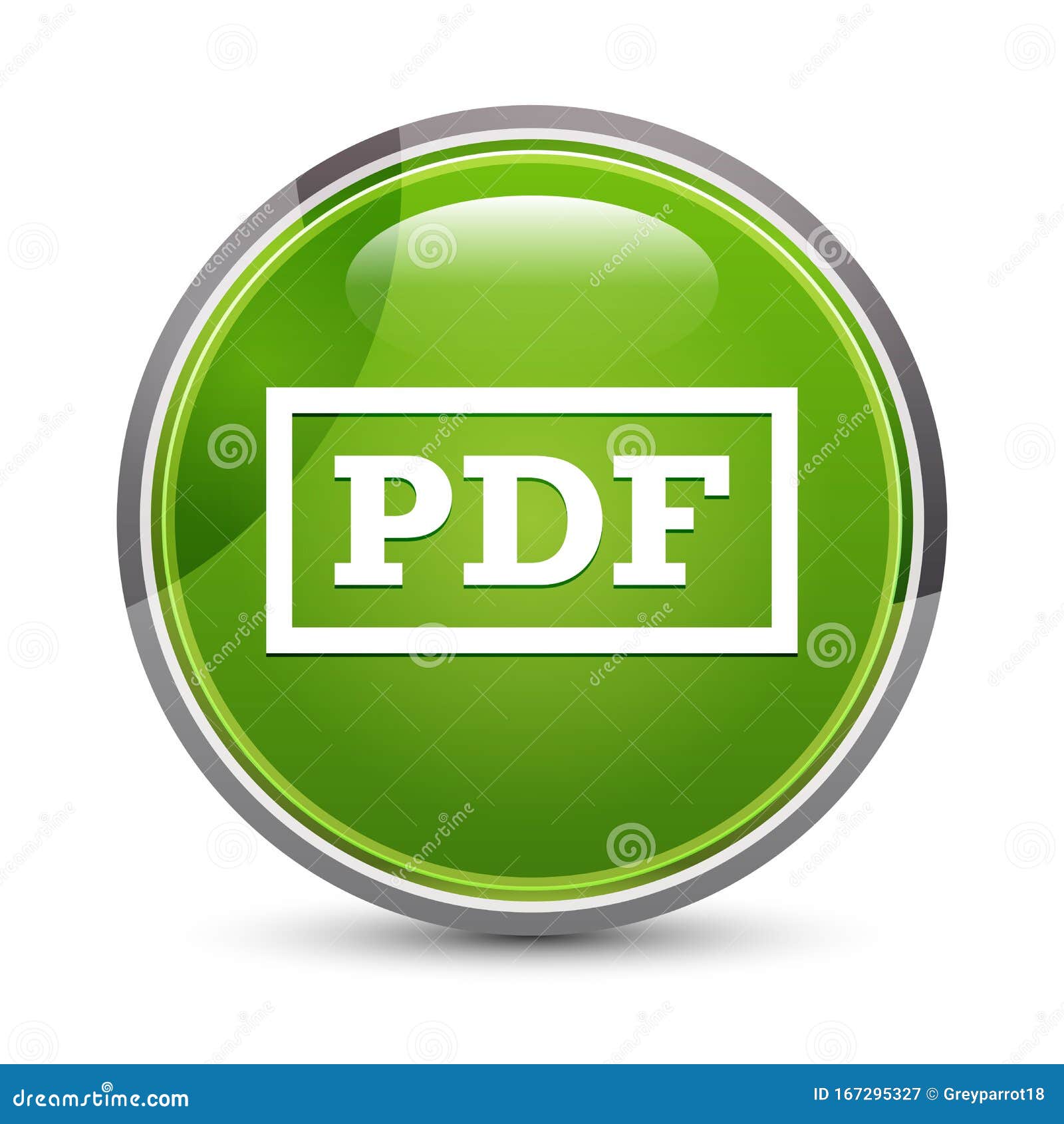 PDF Icon Elegant Green Round Button Vector Illustration Stock Vector ...
