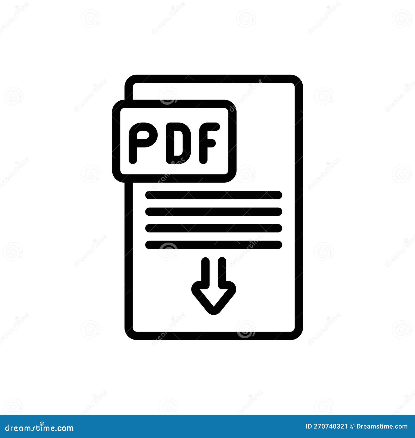 Black Line Icon for Pdf, File and Folder Stock Vector - Illustration of ...