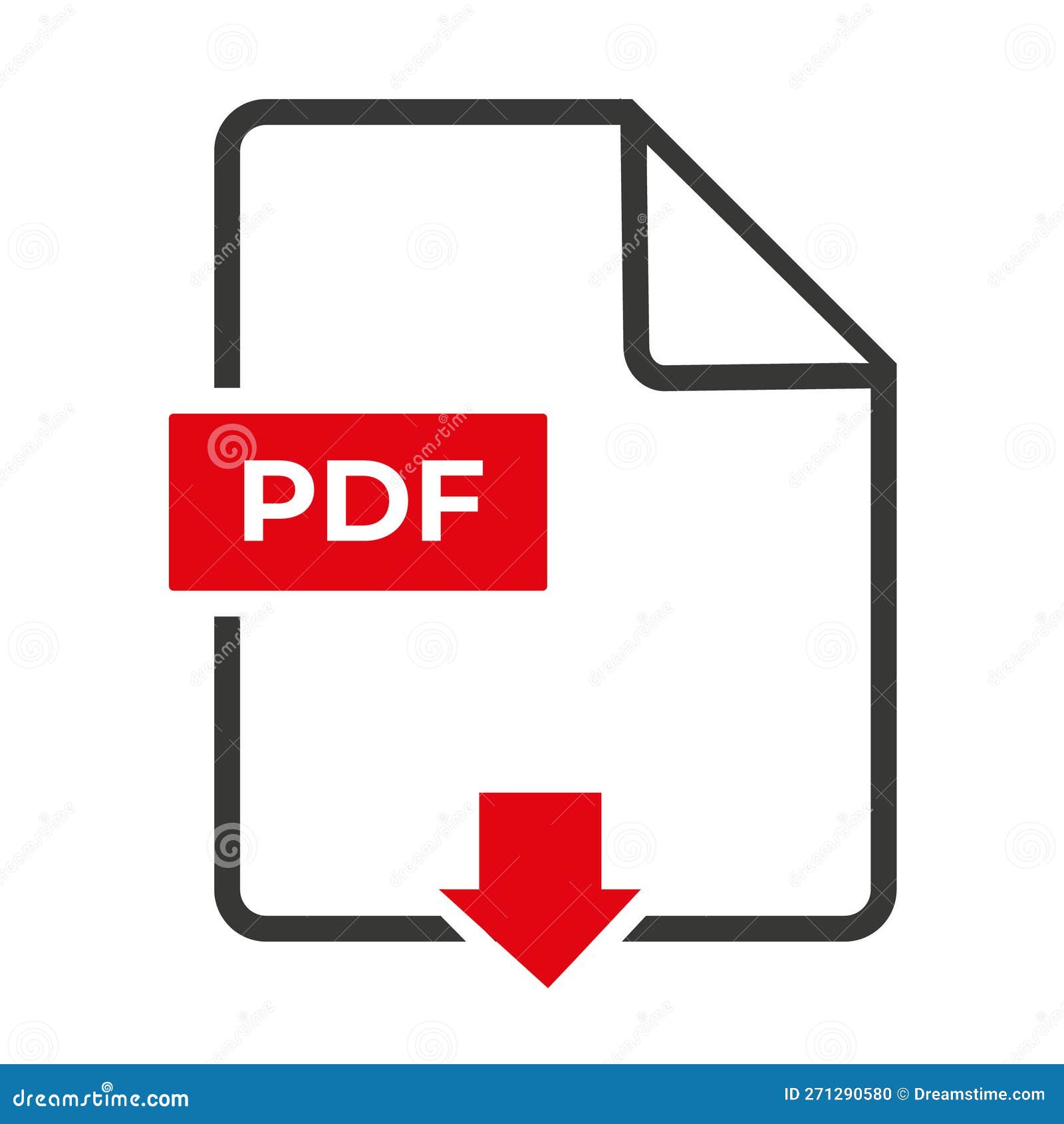 The PDF Icon. File Format Symbol Stock Illustration - Illustration of ...