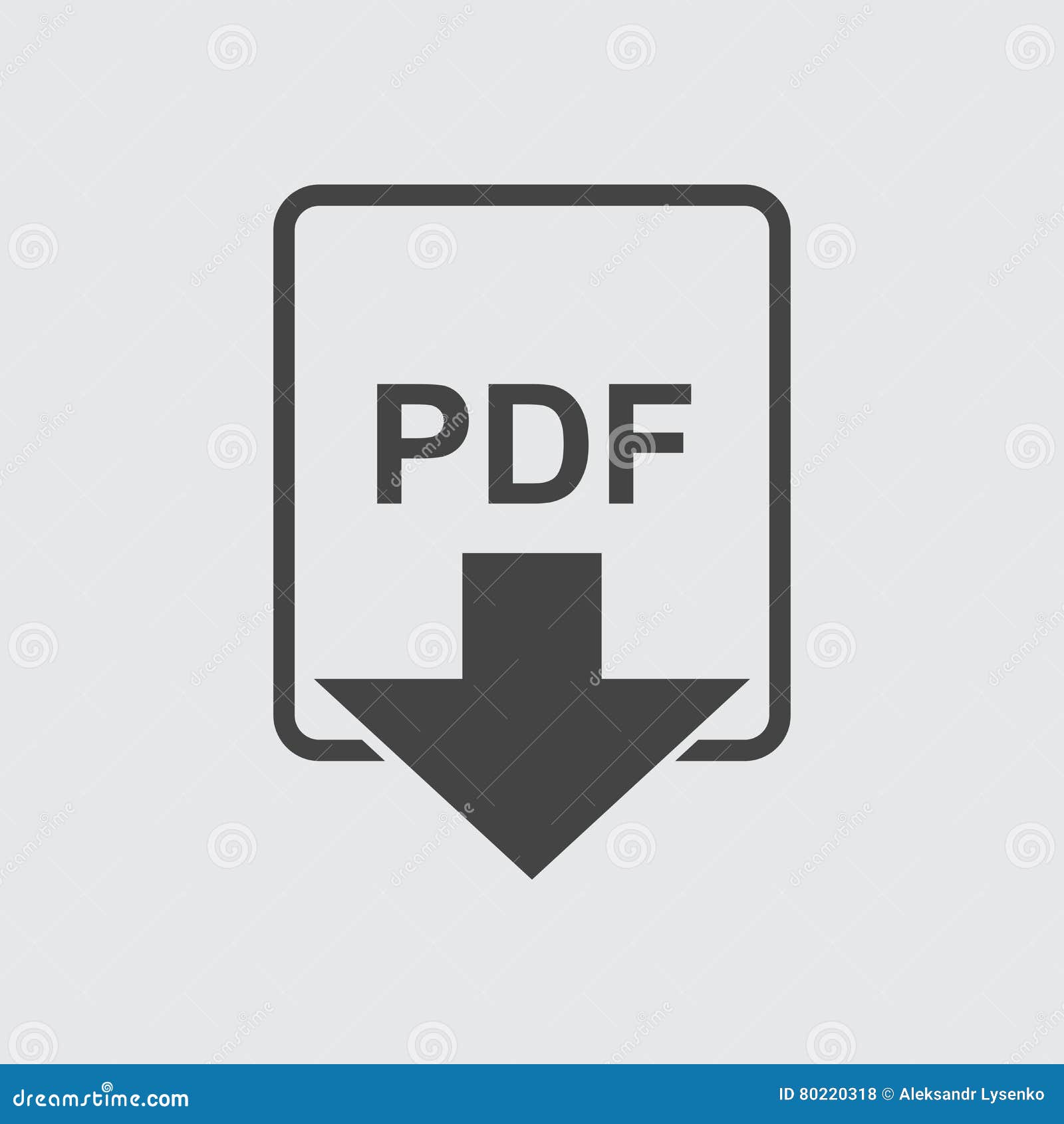PDF Icon flat stock vector. Illustration of square, sign - 80220318