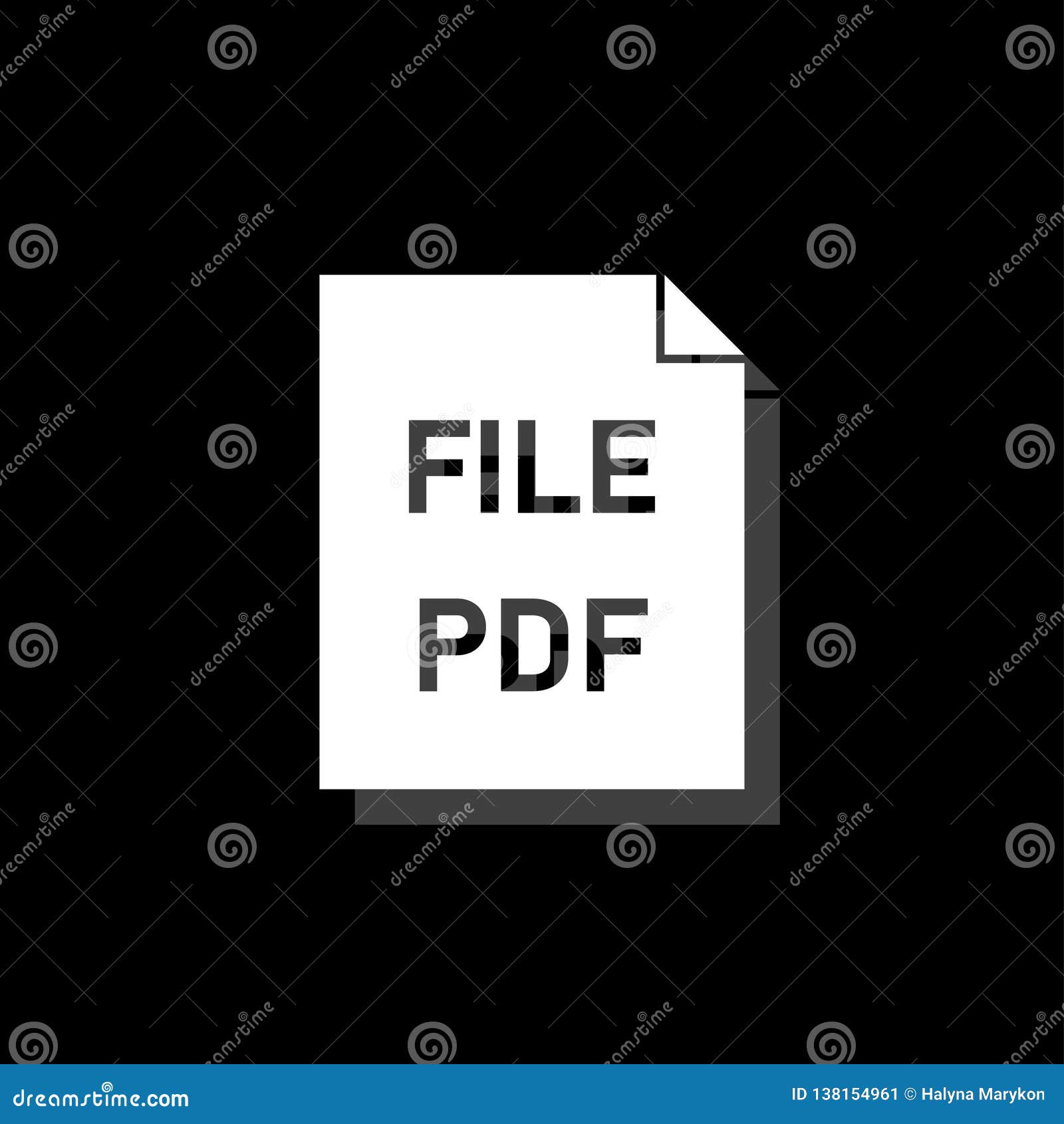 PDF icon flat stock illustration. Illustration of symbol - 138154961