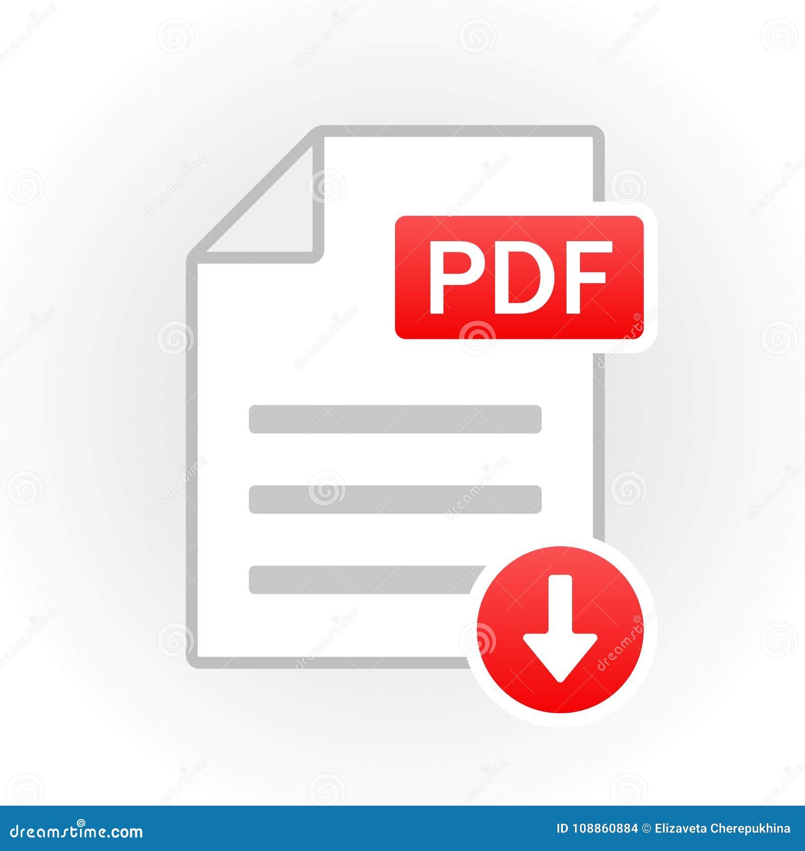 PDF Icon Isolated. File Format Stock Vector - Illustration of paper ...