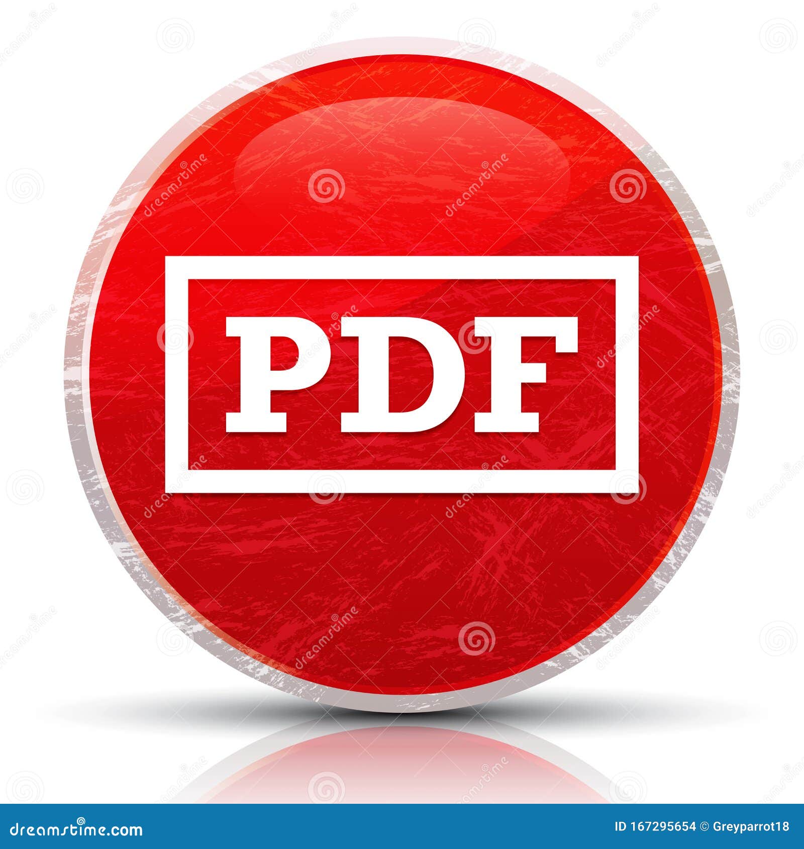 PDF Icon Metallic Grunge Abstract Red Round Button Illustration Stock ...