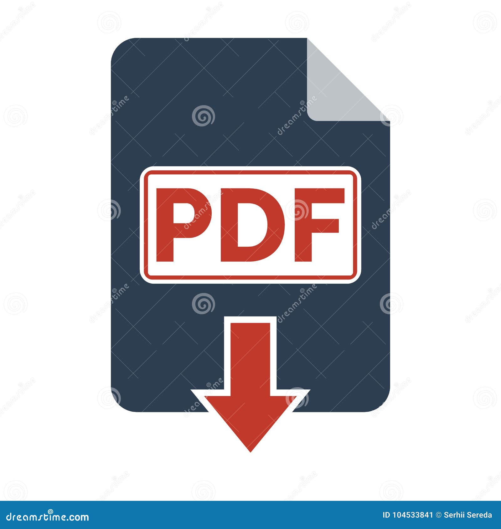 PDF Icon on White Background. Stock Illustration - Illustration of ...