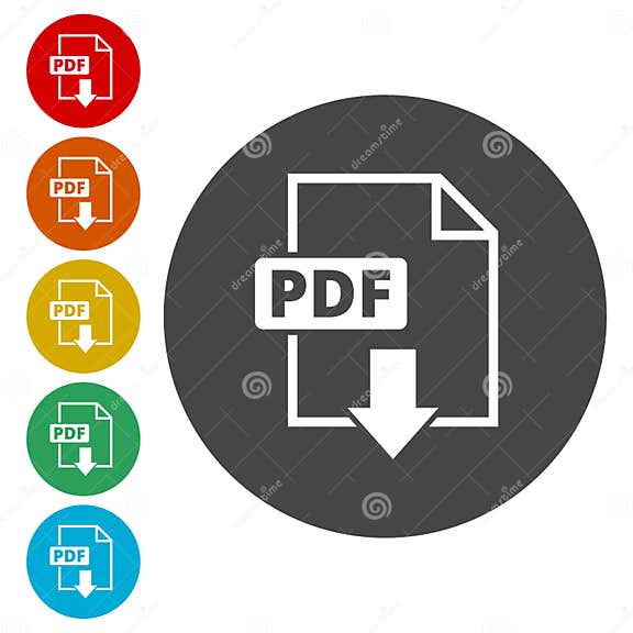 Pdf icons set stock vector. Illustration of glass, file - 133046294