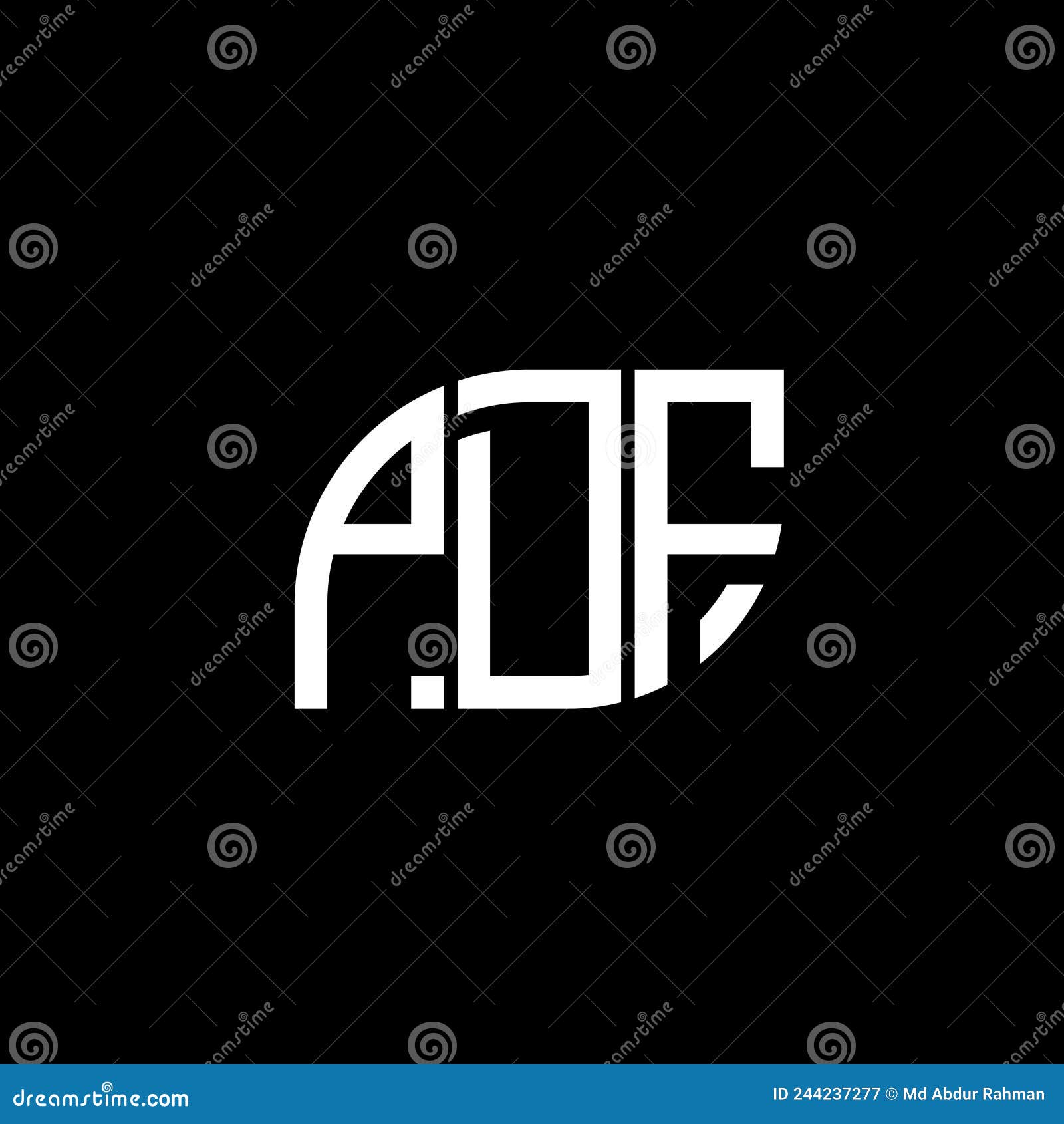 PDF Letter Logo Design on Black Background.PDF Creative Initials Letter ...