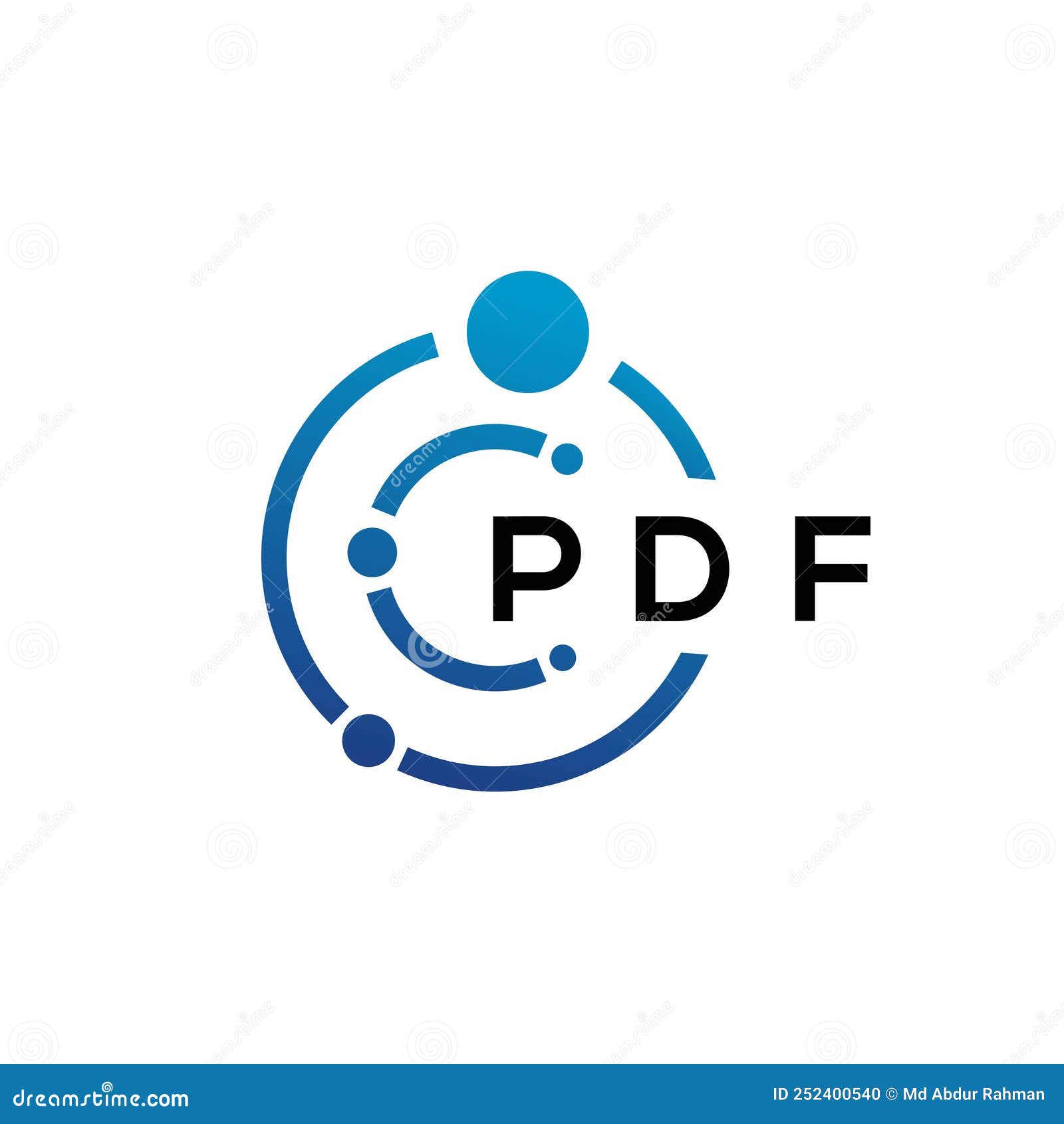 PDF Letter Technology Logo Design on White Background. PDF Creative ...