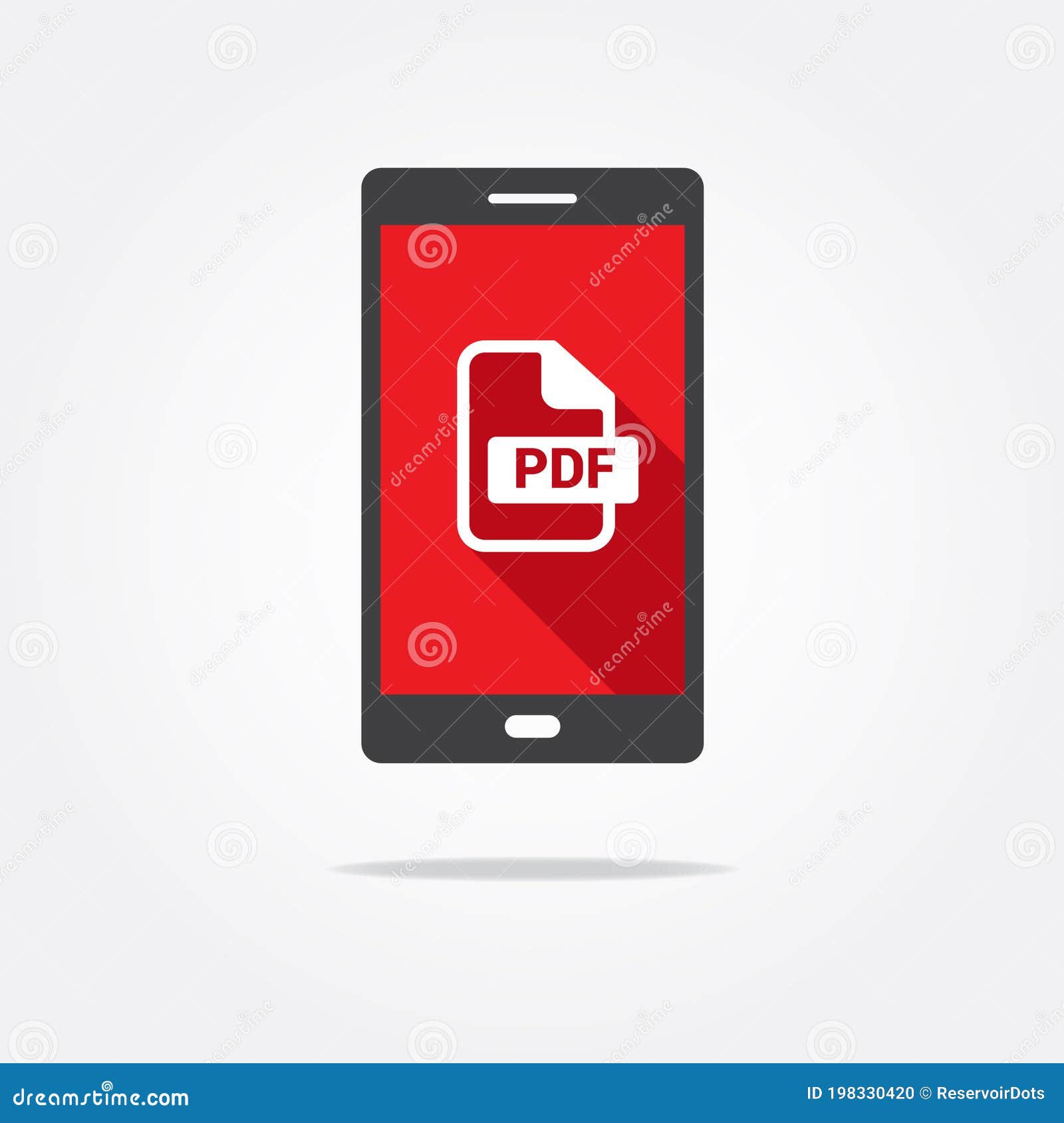 Pdf Phone Icon stock vector. Illustration of electronic - 198330420