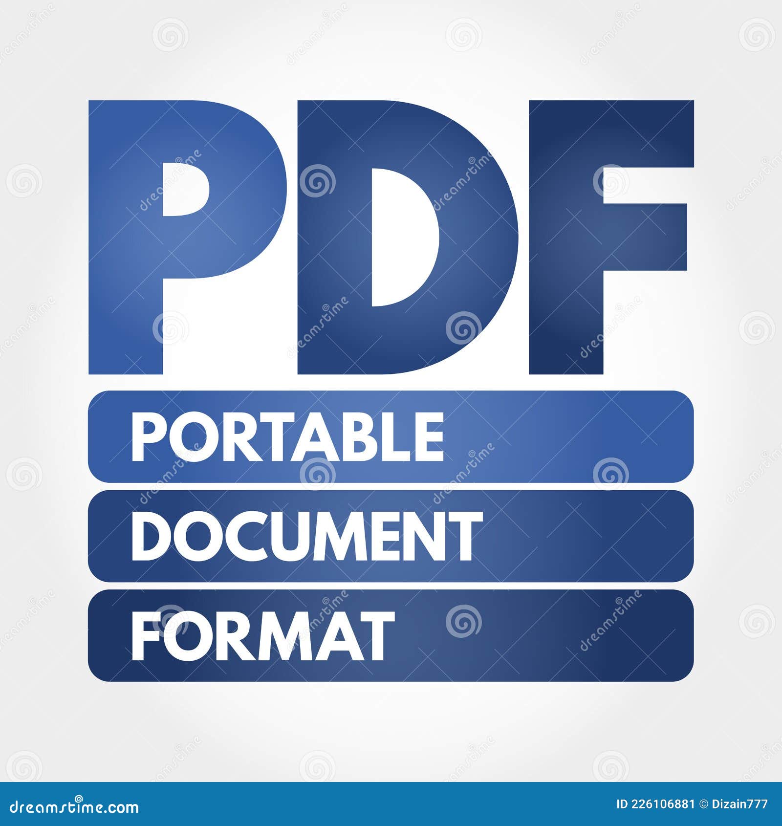 PDF - Portable Document Format Acronym, Technology Concept Background ...