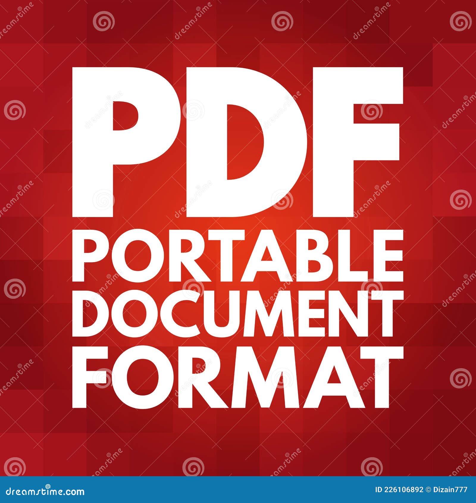 PDF - Portable Document Format Acronym, Technology Concept Background ...