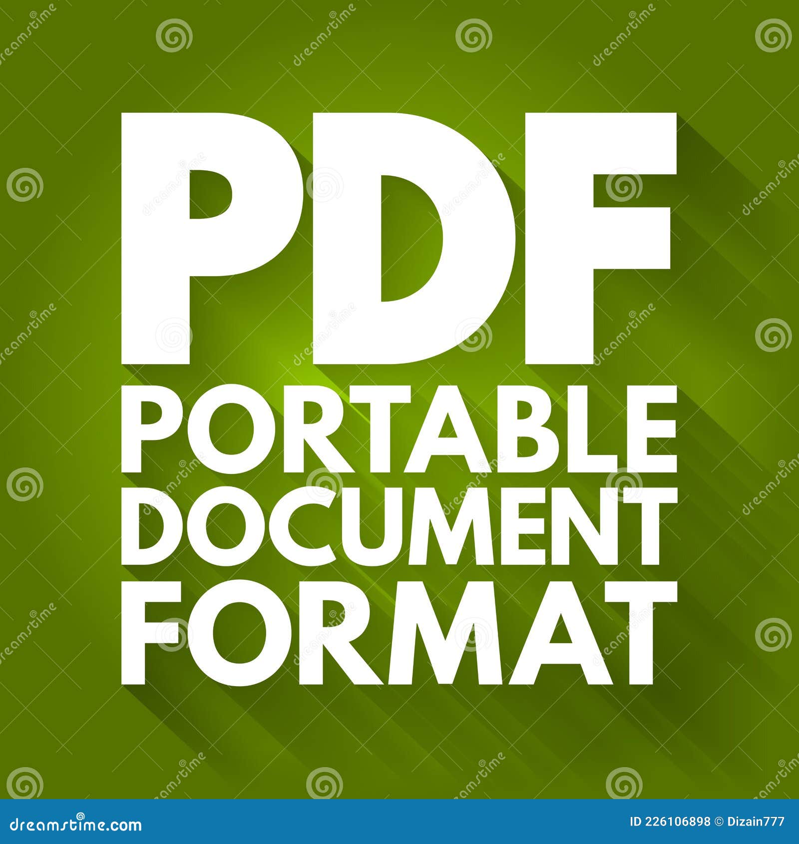 PDF - Portable Document Format Acronym, Technology Concept Background ...