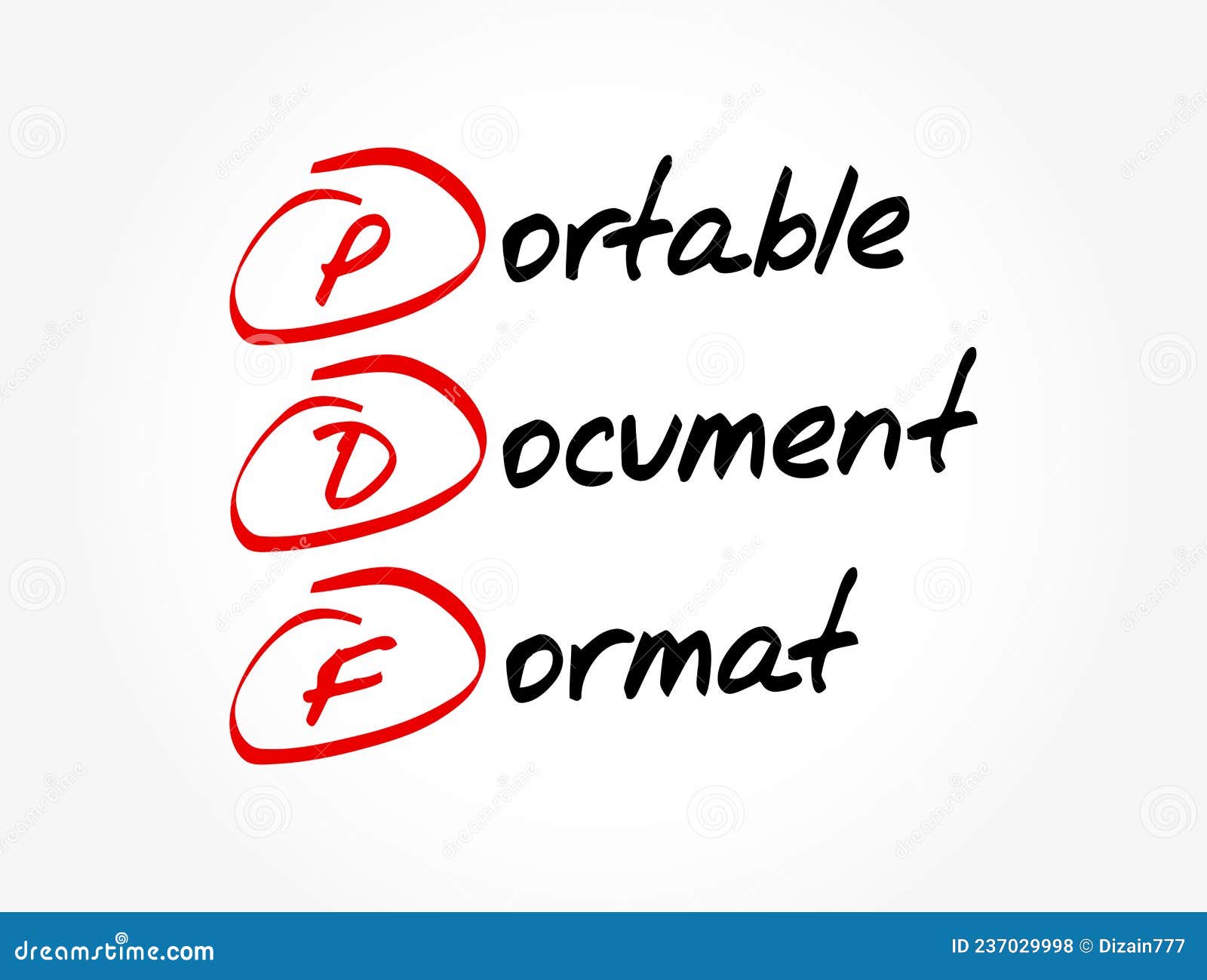 PDF - Portable Document Format Acronym, Technology Concept Background ...