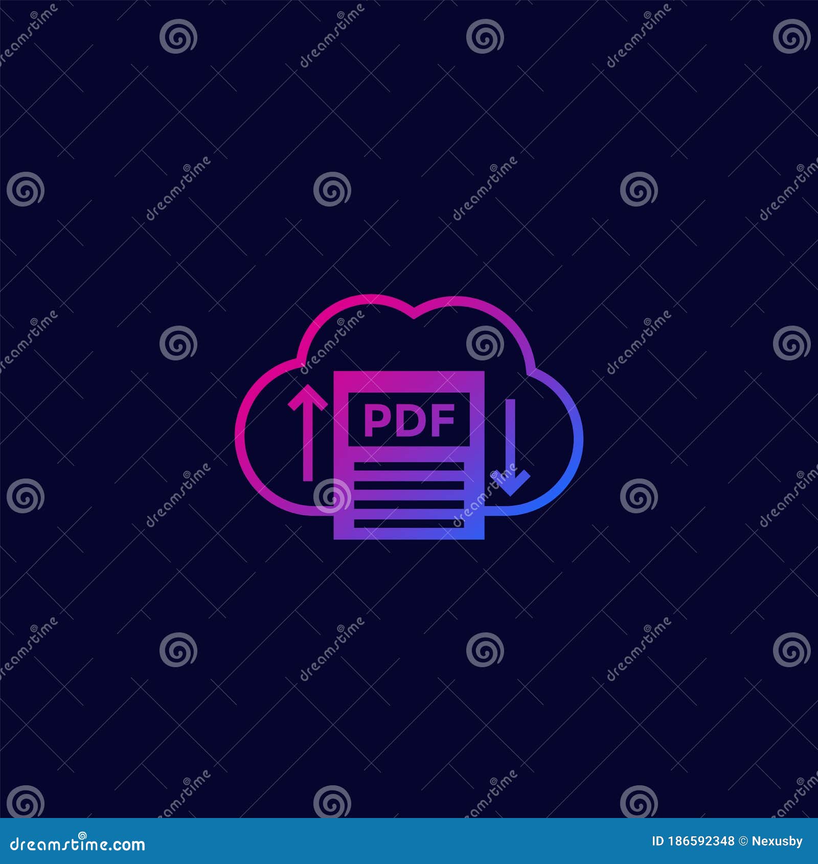 PDF Upload To Cloud Vector Icon for Web and Apps Stock Vector ...