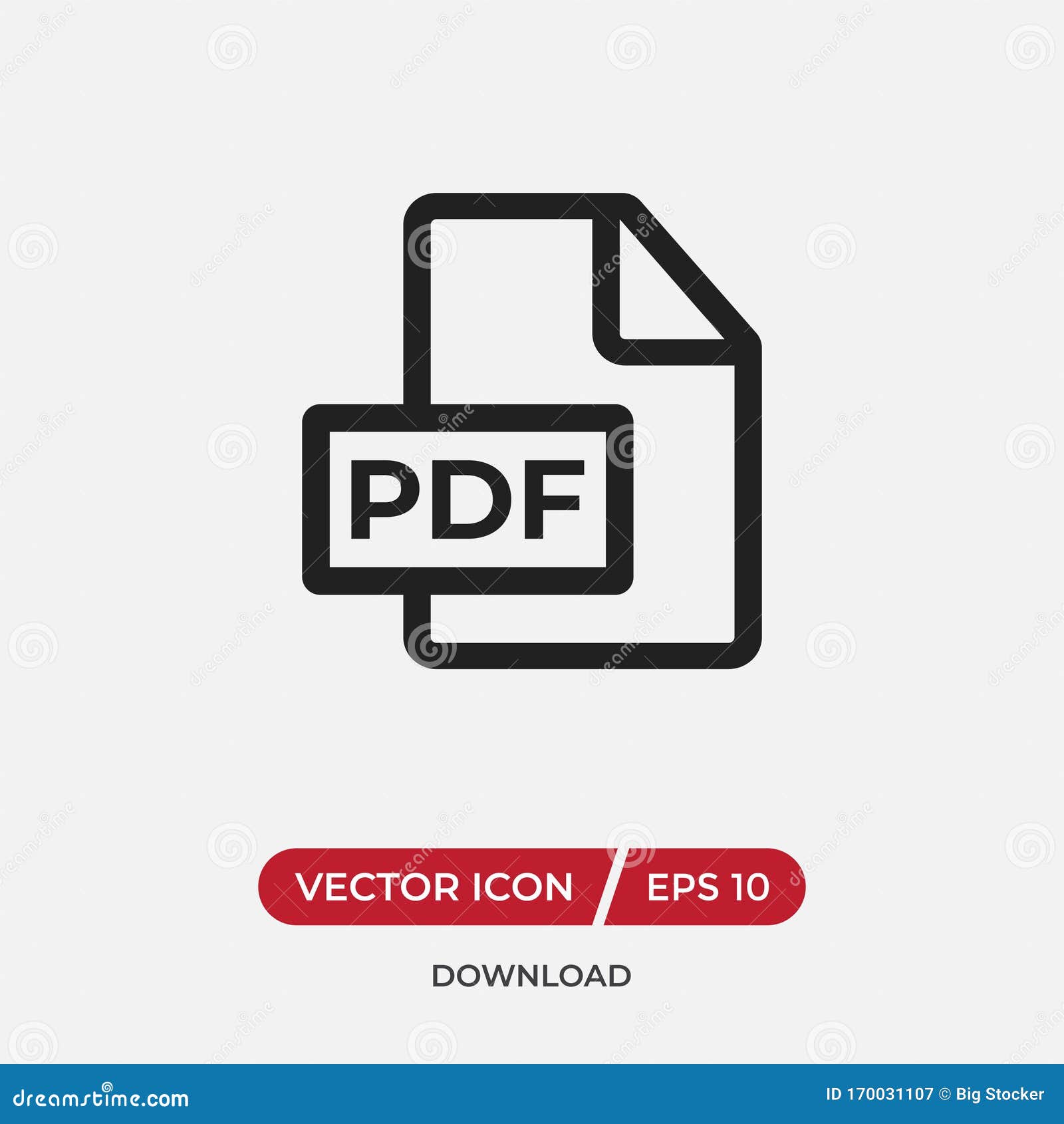 PDF Vector Icon in Modern Design Style for Web Site and Mobile App ...