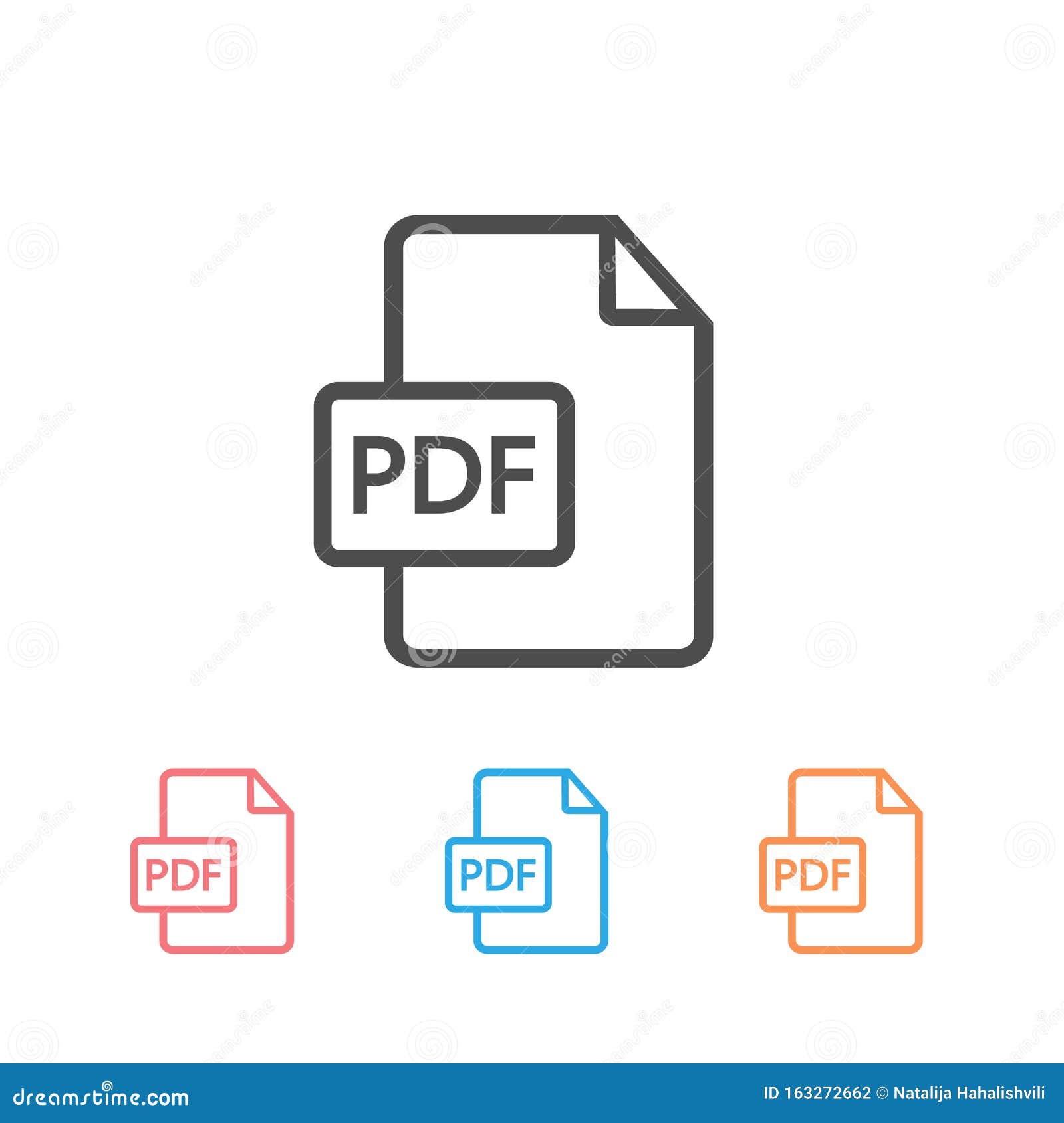 PDF Vector Icon Set on White. Stock Vector - Illustration of design ...