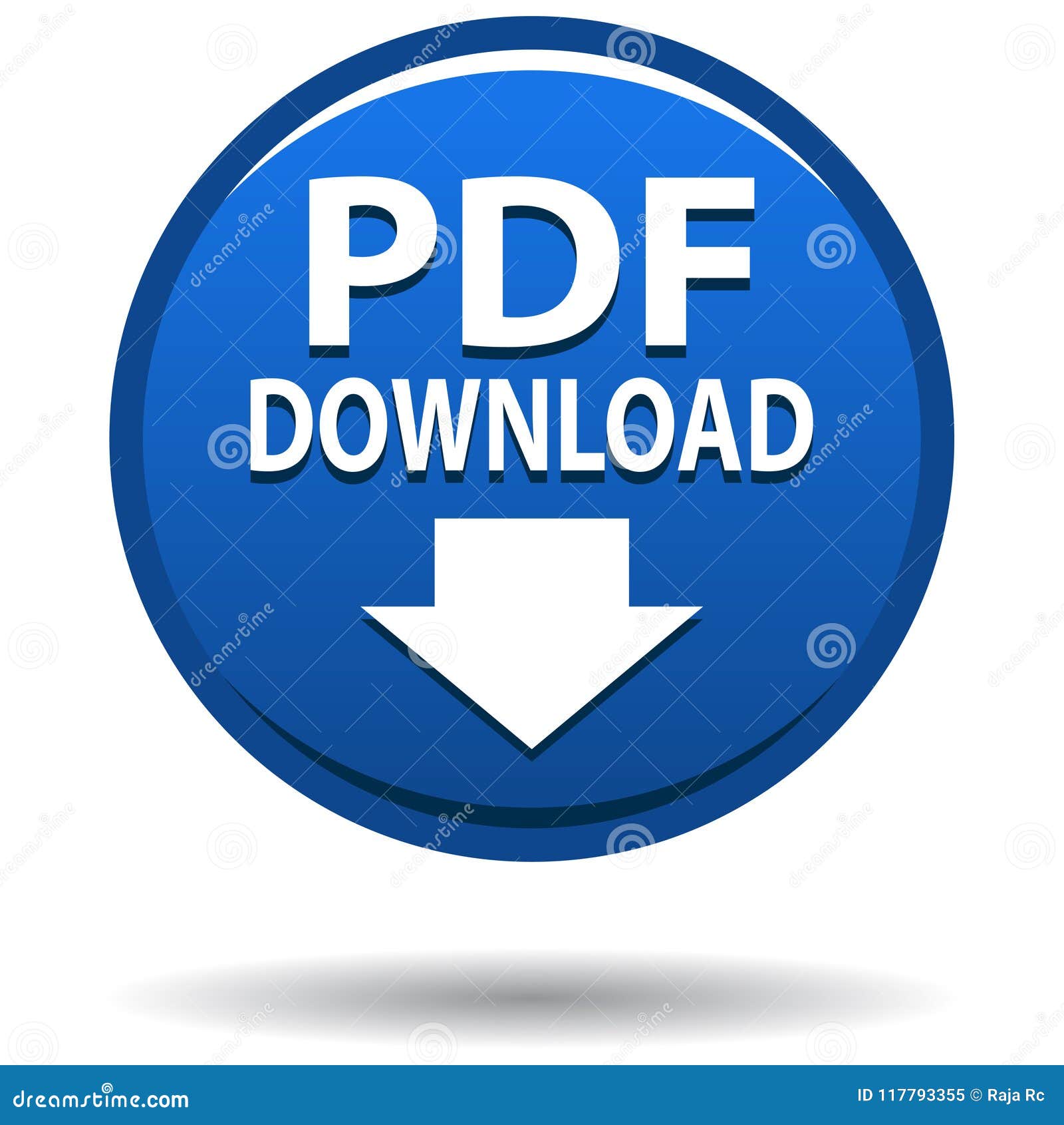 Pdf web icon blue button stock vector. Illustration of buttons - 117793355