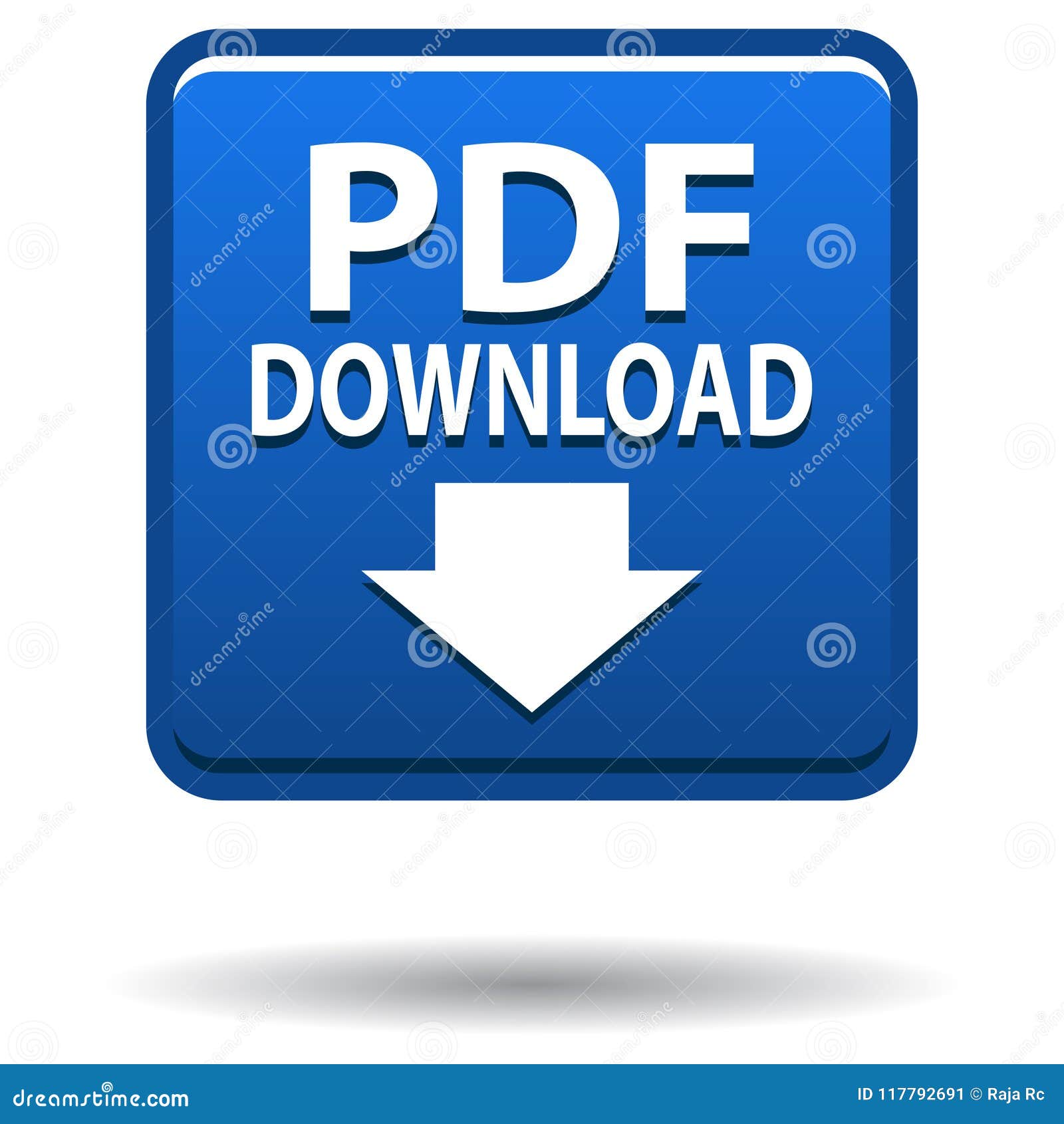 Pdf Web Icon Blue Square Button Stock Vector - Illustration of corner ...
