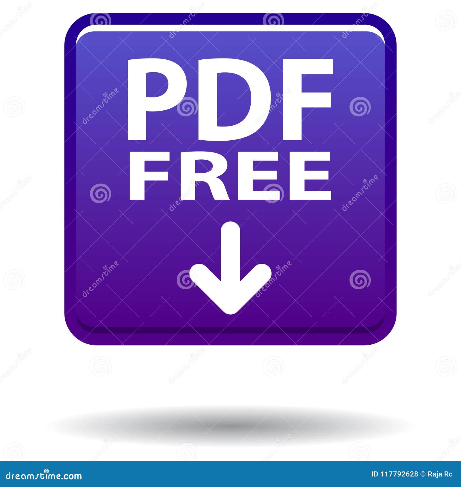 Pdf Web Icon Blue Square Button Stock Vector - Illustration of corner ...