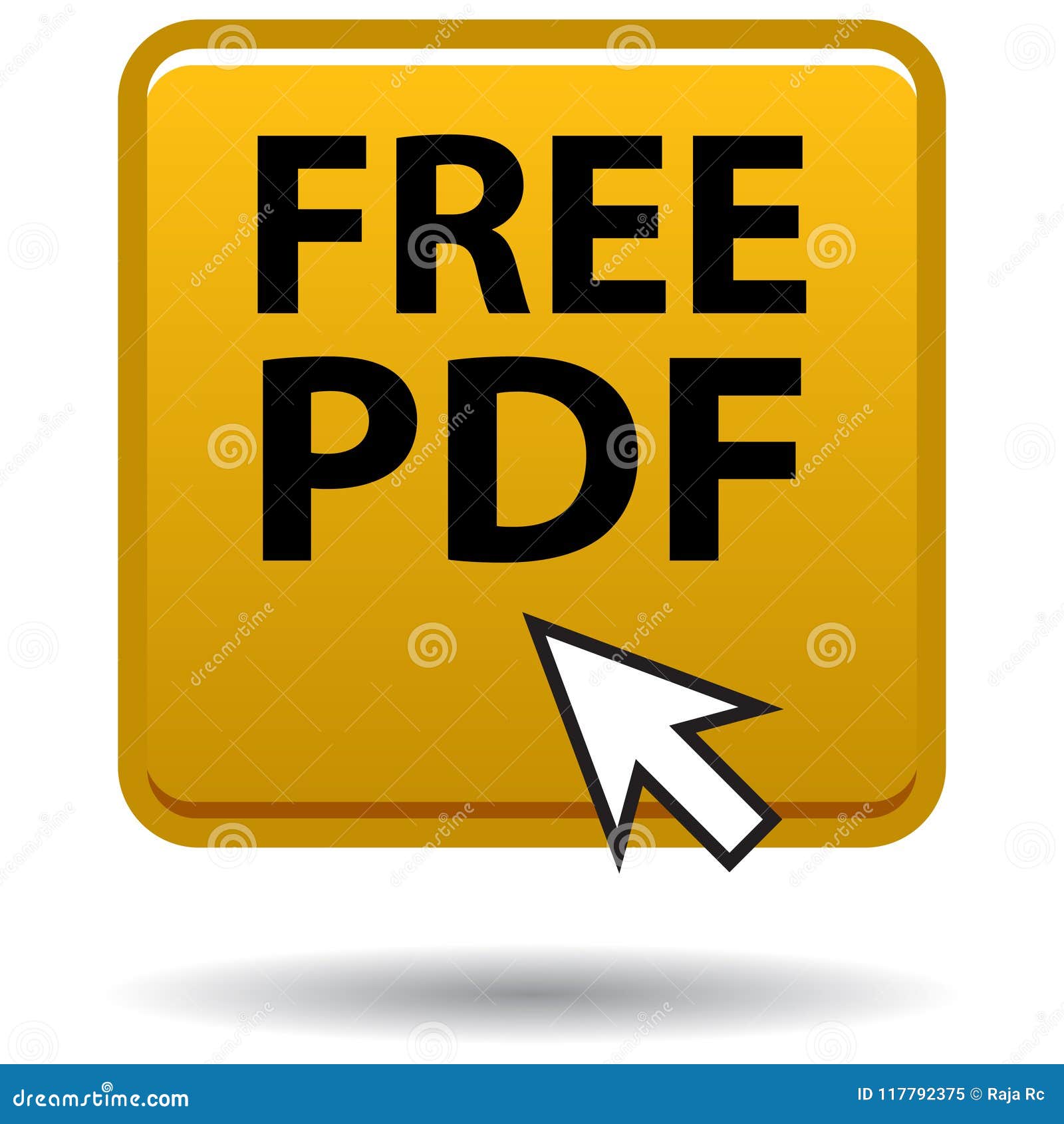 Pdf Web Icon Golden Square Button Stock Vector - Illustration of ...