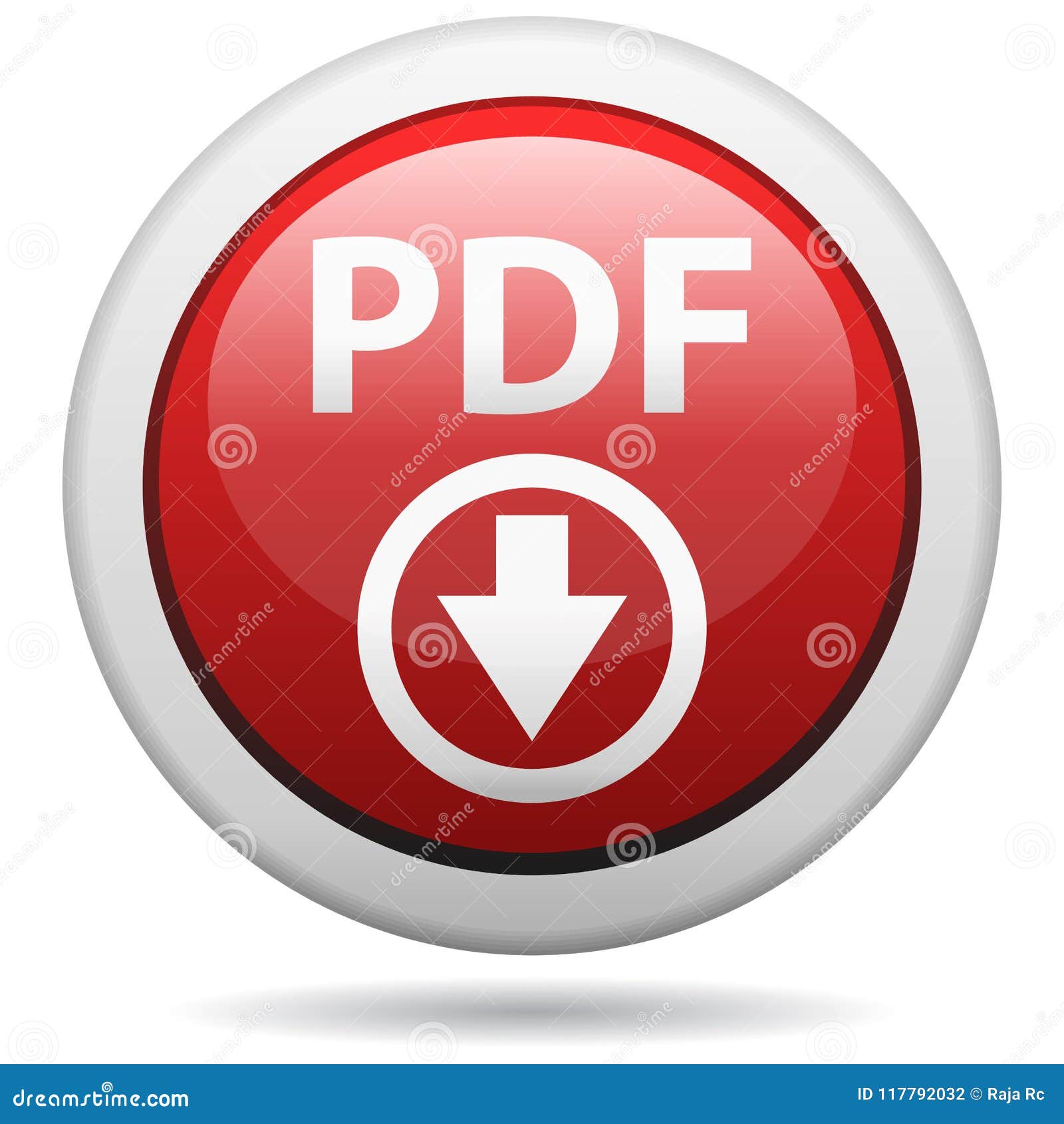 Pdf web icon round button stock vector. Illustration of clip - 117792032
