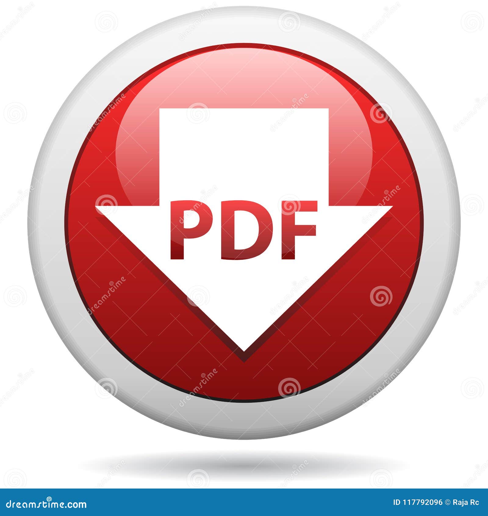 Pdf web icon round button stock vector. Illustration of artistic ...