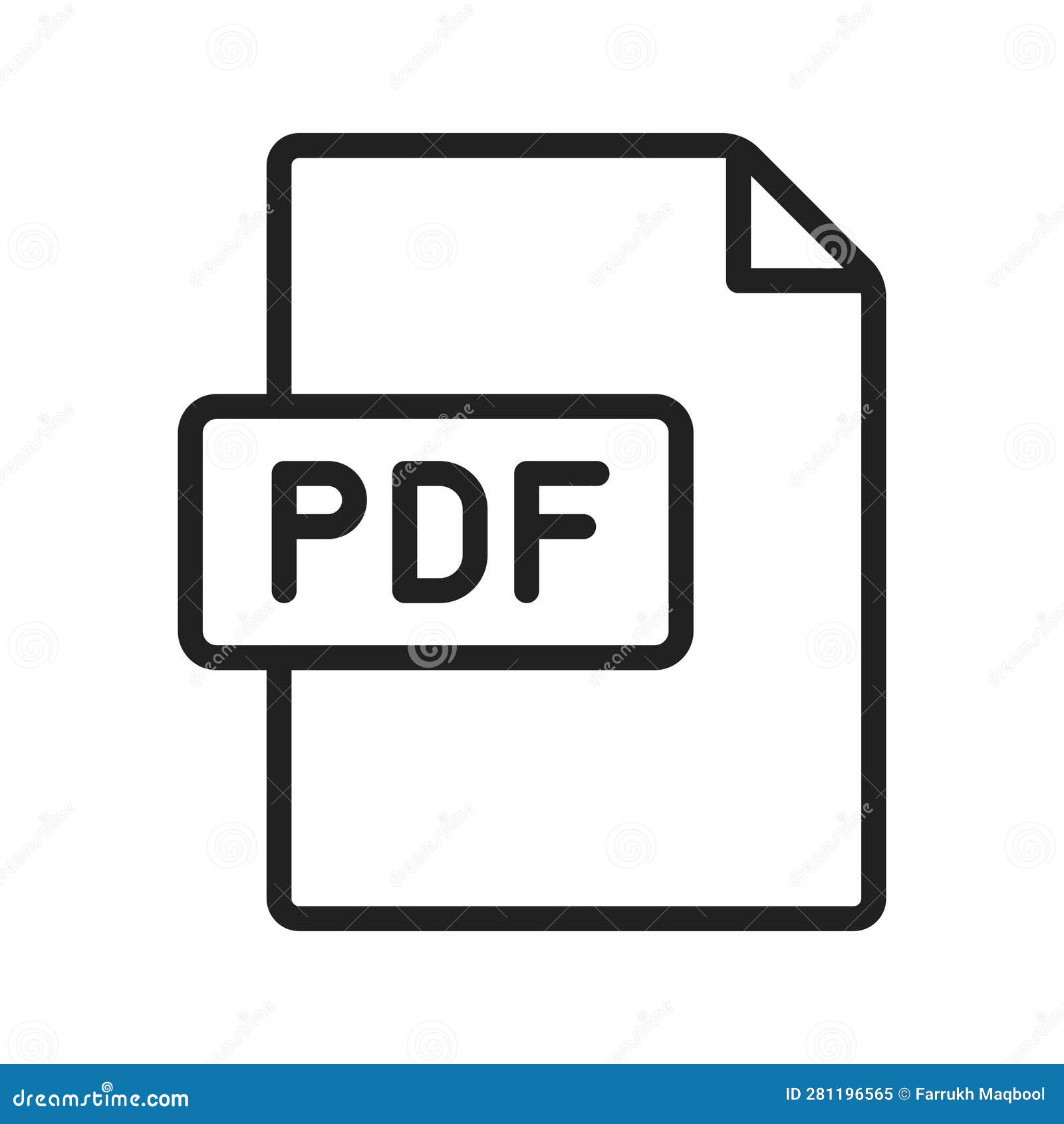 Pdf Icon Image. stock vector. Illustration of outline - 281196565