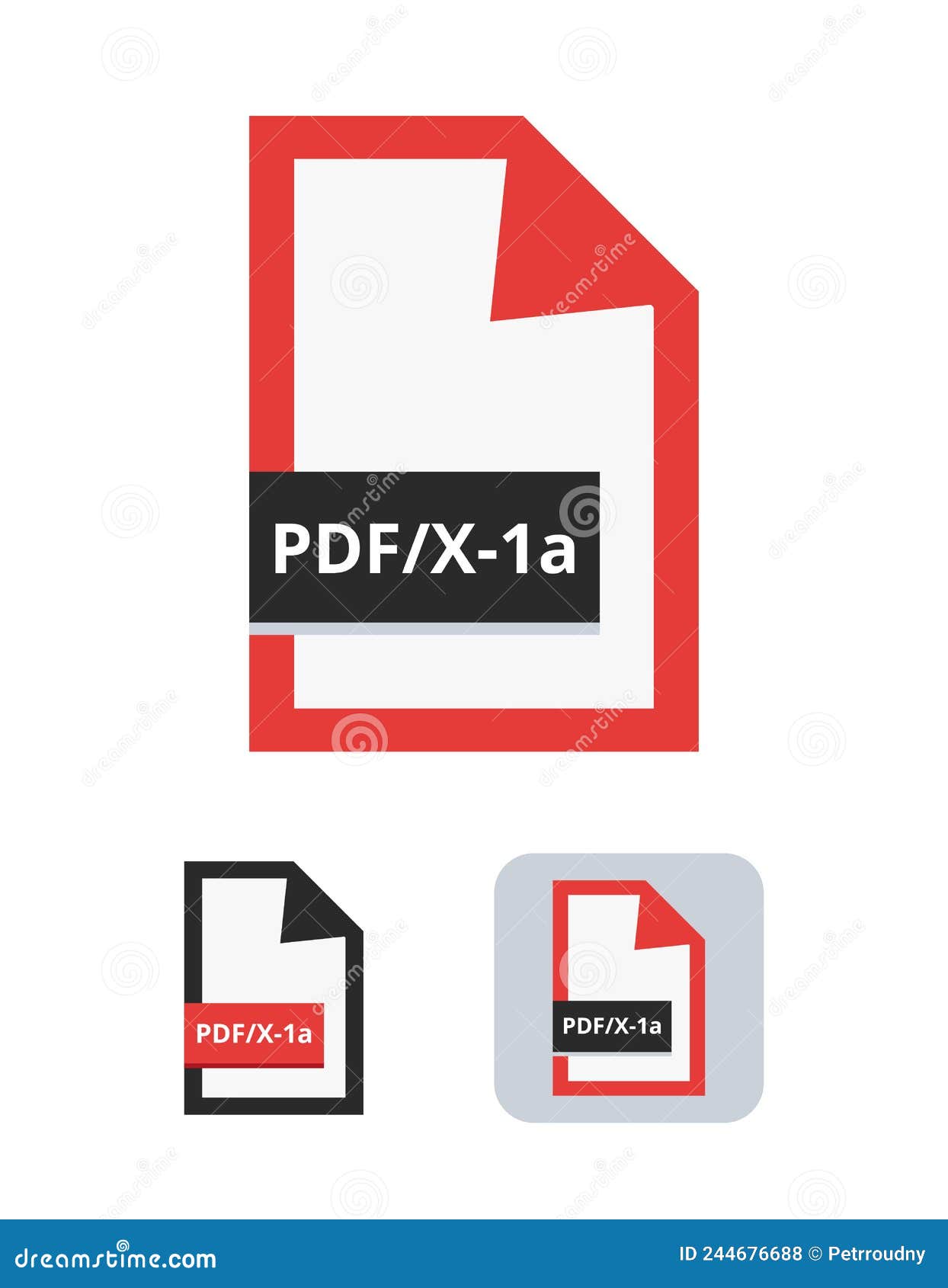 Pdf/x-1a File Flat Vector Icon. Symbol of PDF/X-1a â€“ the Most Common ...