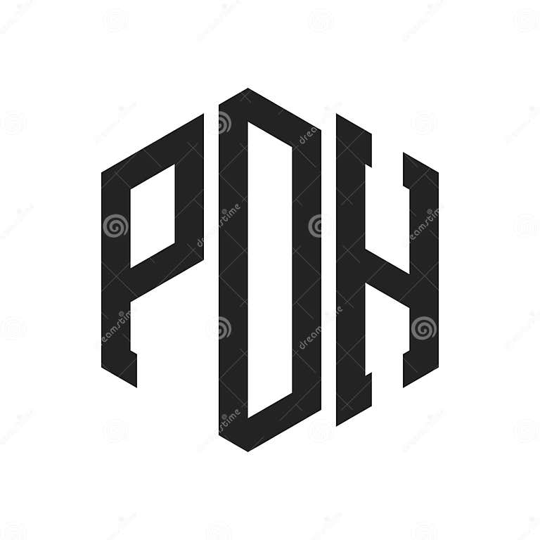 PDH Logo Design. Initial Letter PDH Monogram Logo Using Hexagon Shape ...