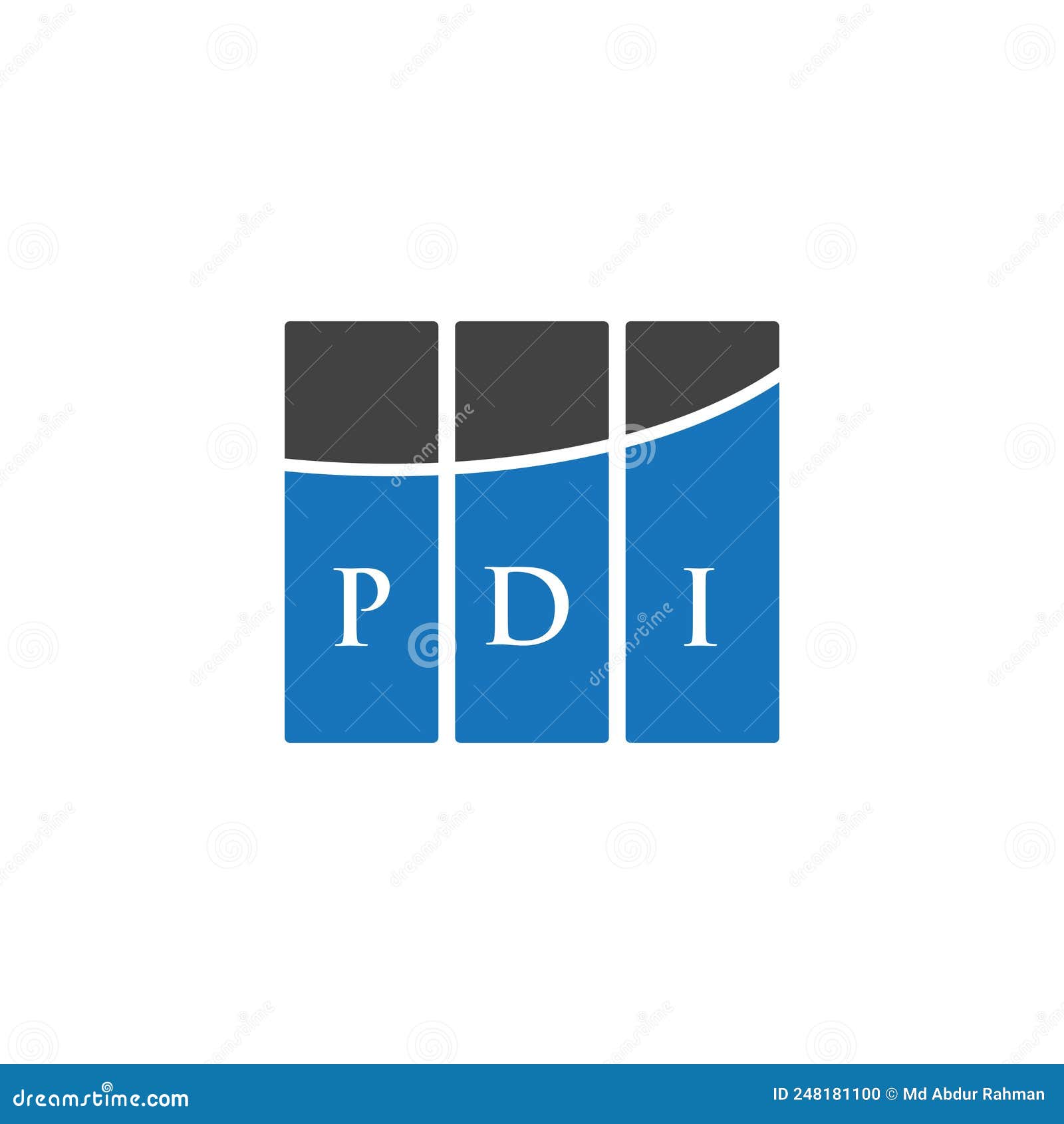 PDI Letter Logo Design on WHITE Background. PDI Creative Initials ...