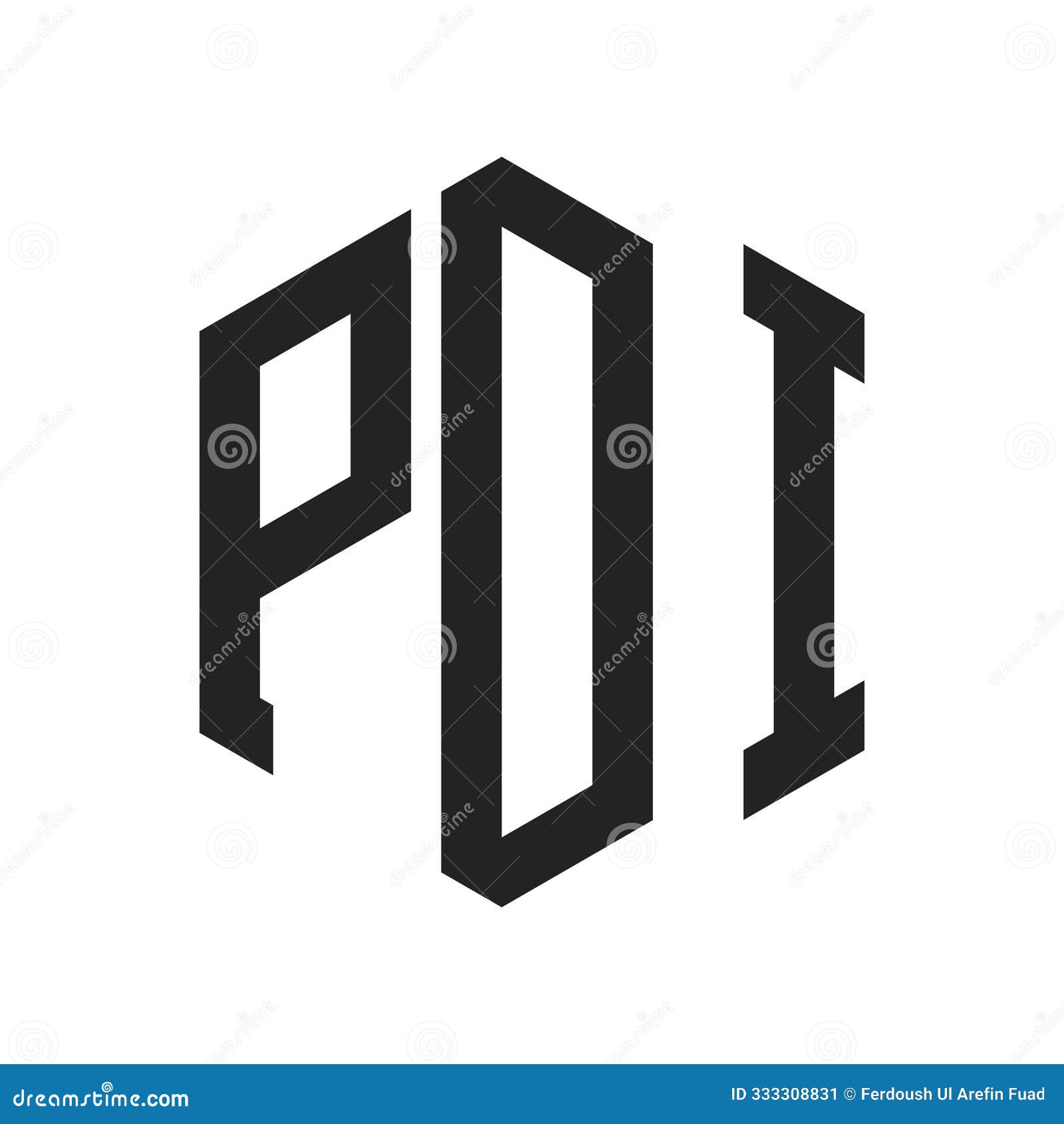 PDI Logo Design. Initial Letter PDI Monogram Logo Using Hexagon Shape ...