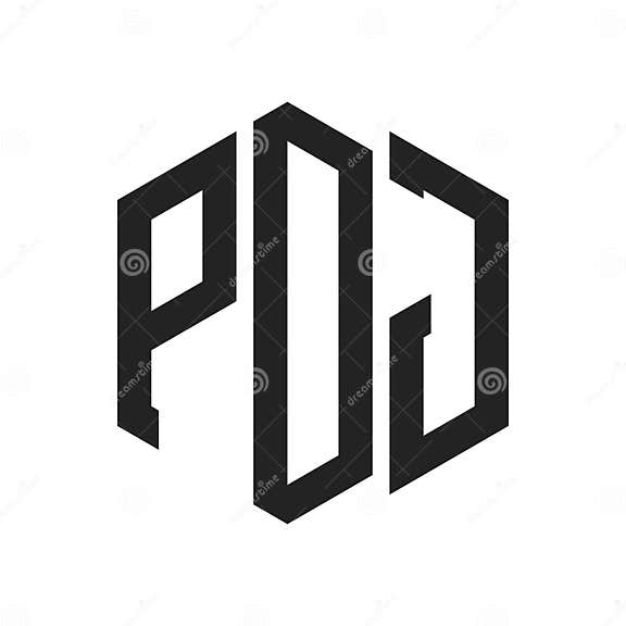 PDJ Logo Design. Initial Letter PDJ Monogram Logo Using Hexagon Shape ...
