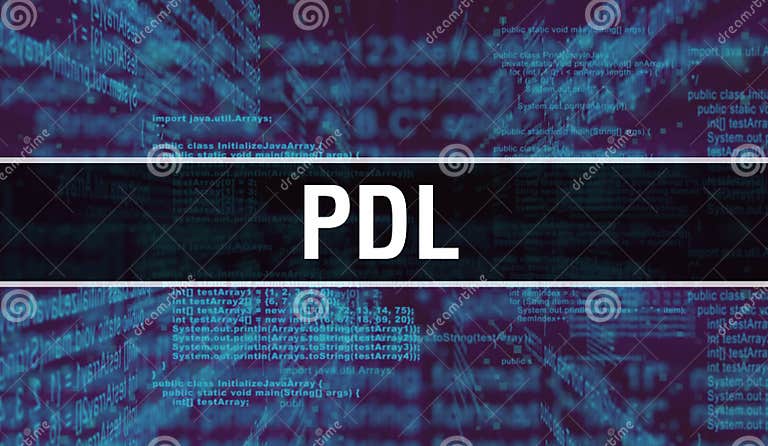 PDL with Digital Java Code Text. PDL and Computer Software Coding Vector Concept Stock Photo ...