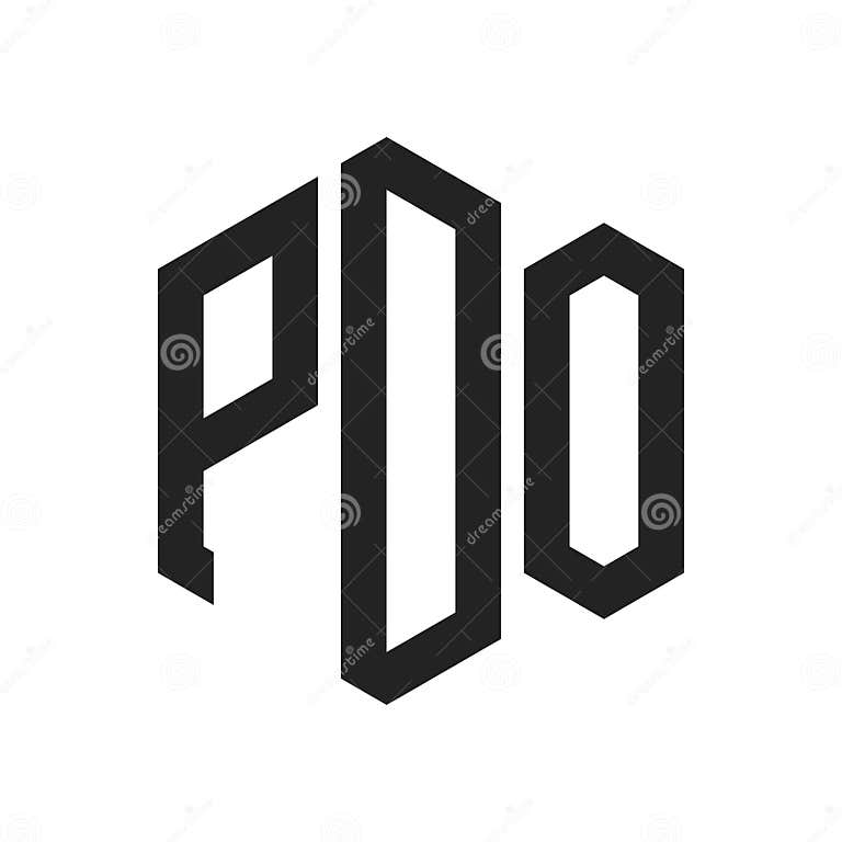 PDO Logo Design. Initial Letter PDO Monogram Logo Using Hexagon Shape ...