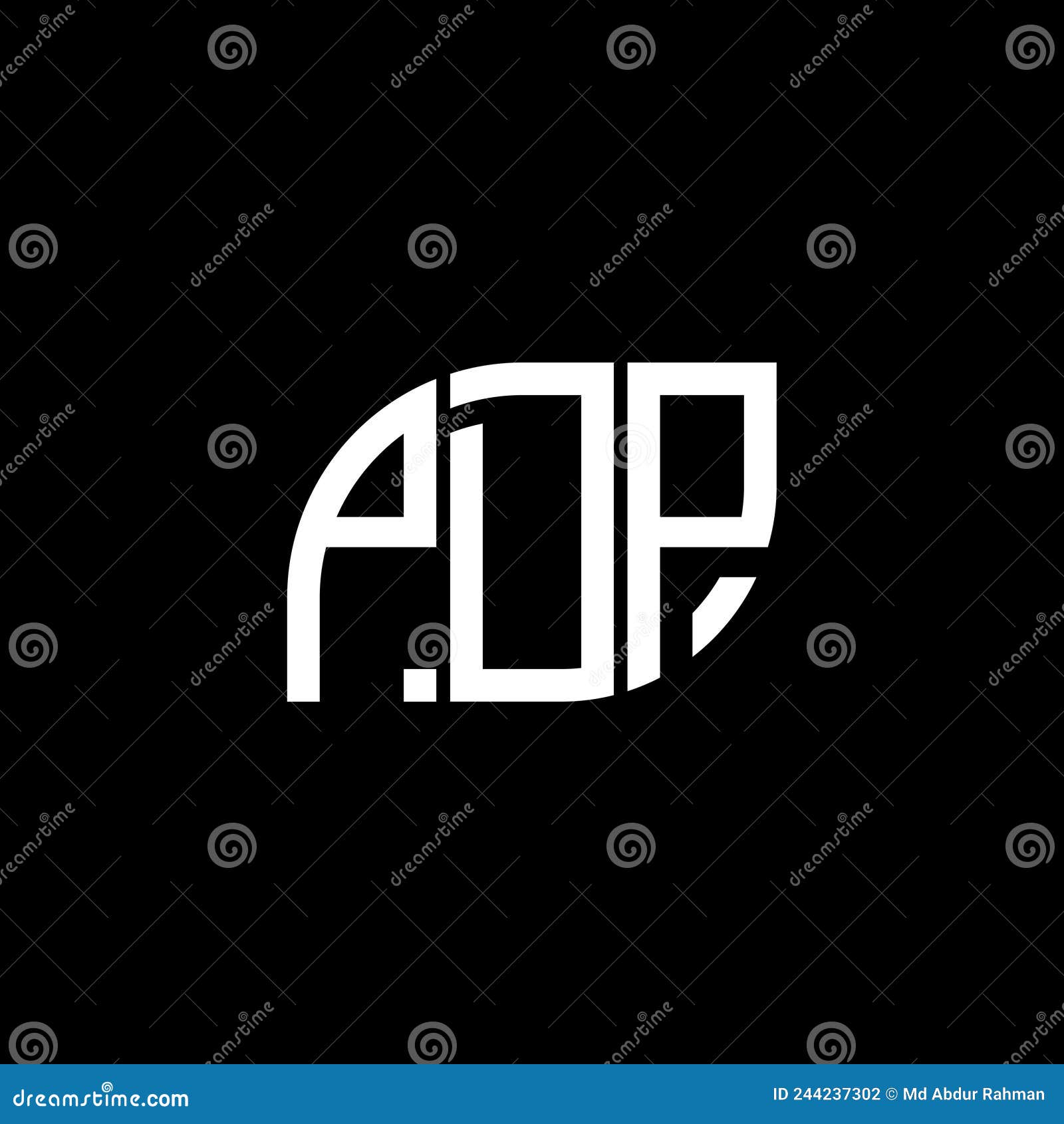 PDP Letter Logo Design on Black Background.PDP Creative Initials Letter ...