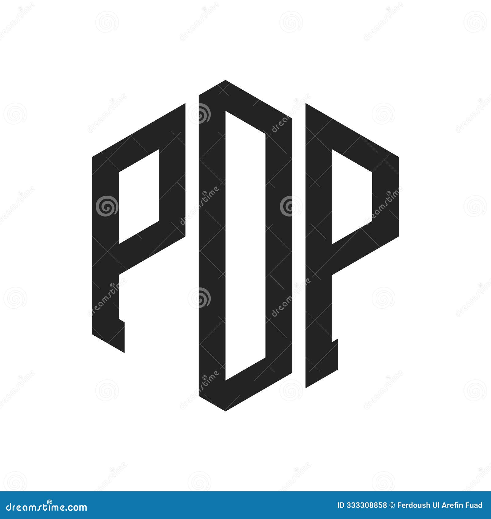 PDP Logo Design. Initial Letter PDP Monogram Logo Using Hexagon Shape ...