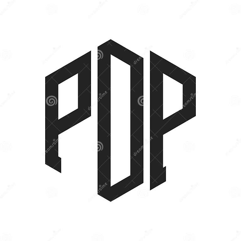 PDP Logo Design. Initial Letter PDP Monogram Logo Using Hexagon Shape ...