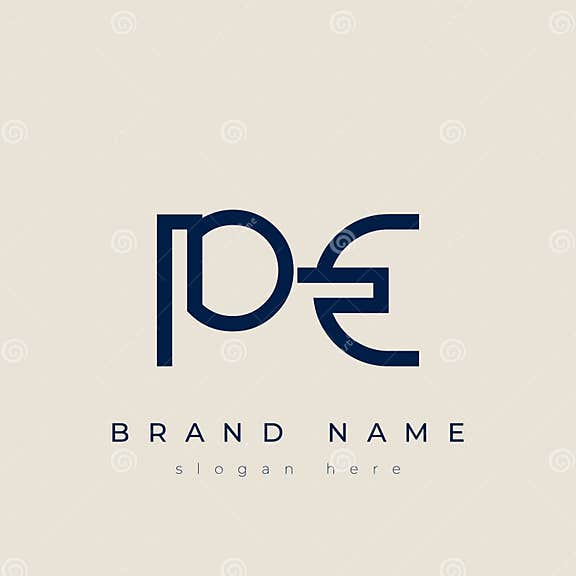 PE Alphabet Letter Icon Logo Stock Vector - Illustration of logo, font ...