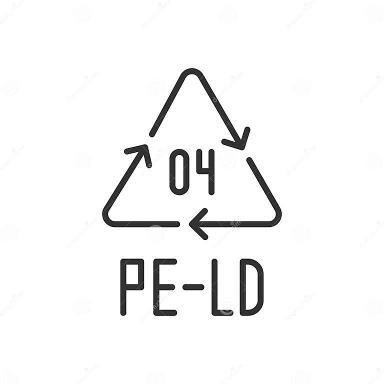 PE-LD 04 Recycling Code Symbol Line Icon. Plastic Recycling Vector Low ...